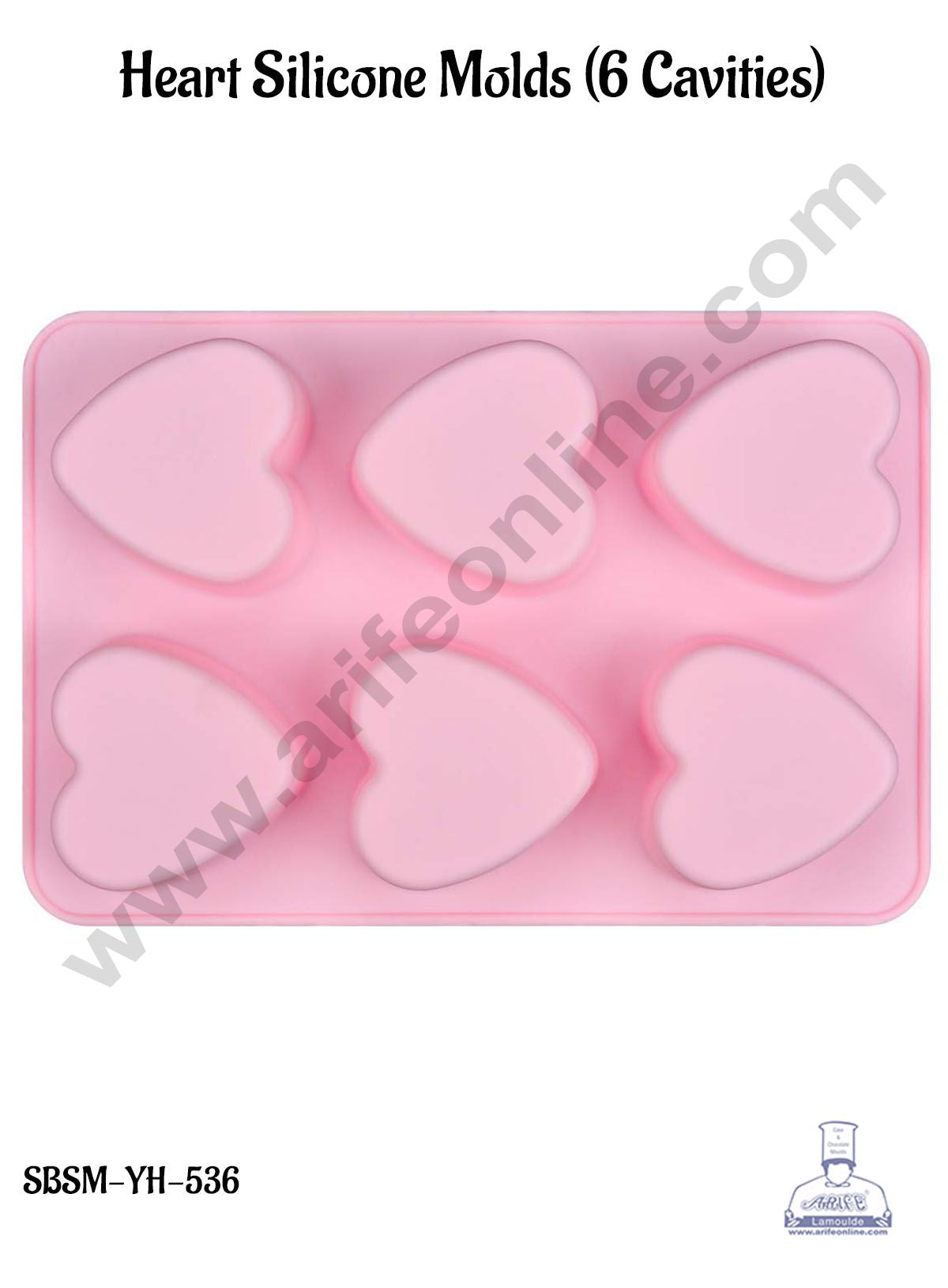 CAKE DECOR™ 6 Cavity Heart Silicone Chocolate Mould | Soap, Resin, Can ...