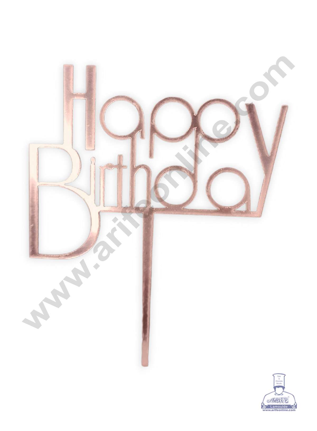 CAKE DECOR™ Pink Mirror Finishing Acrylic Happy Birthday Topper SBMT-N ...