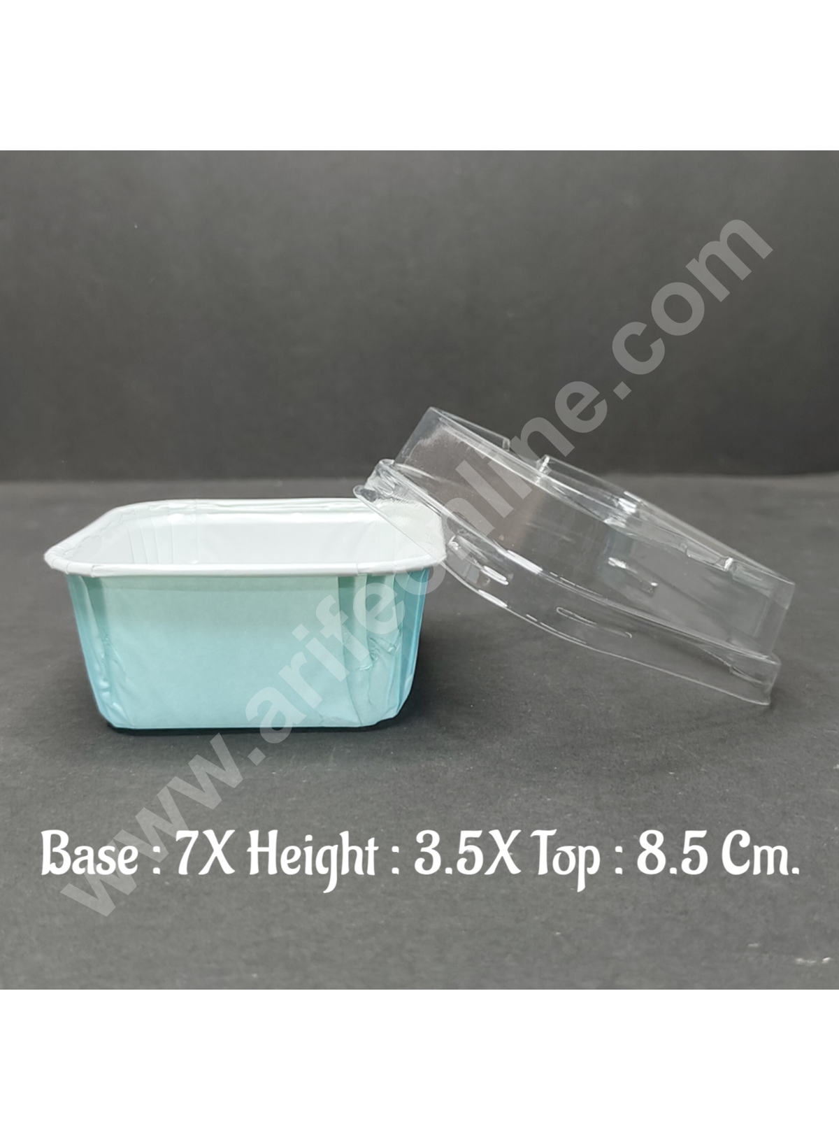 Cake Decor Pastel Blue and Green Square Direct Bakeable Cups With Lid ...
