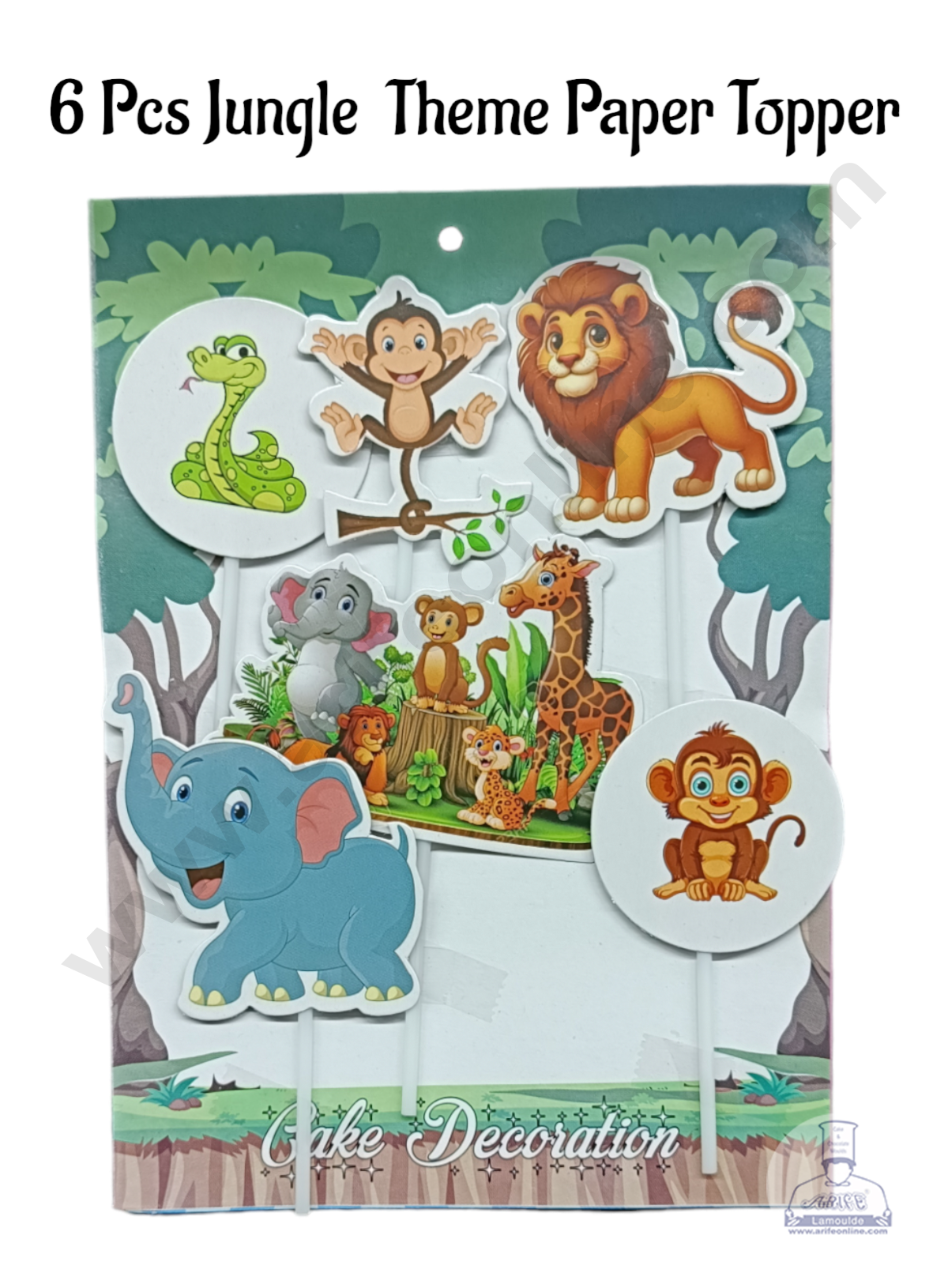 Cake Decor 6 Pcs Jungle Theme Paper Topper For Cake And Cupcake – Arife ...