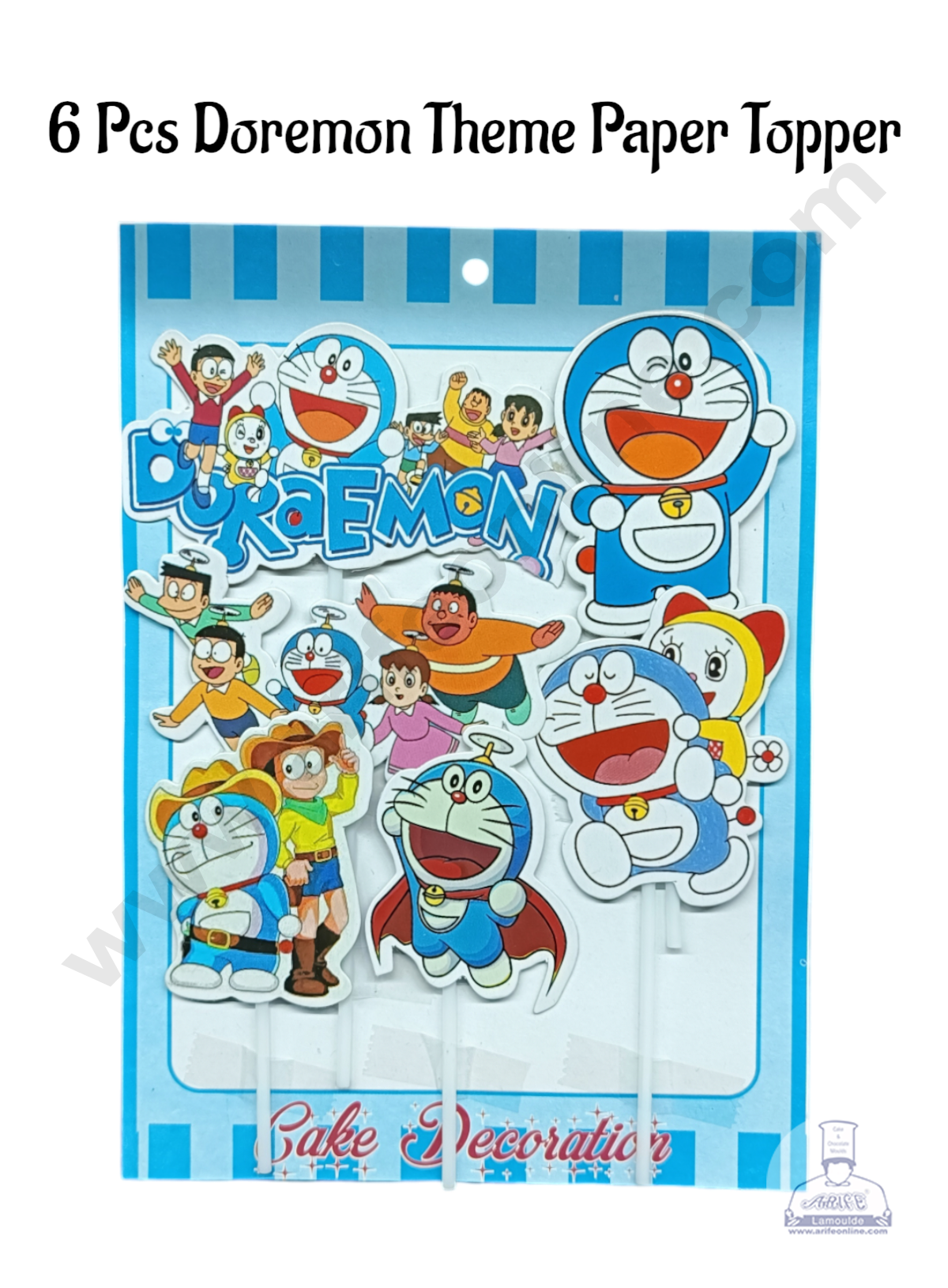 Cake Decor 6 pcs Doremon Theme Paper Topper For Cake And Cupcake ...