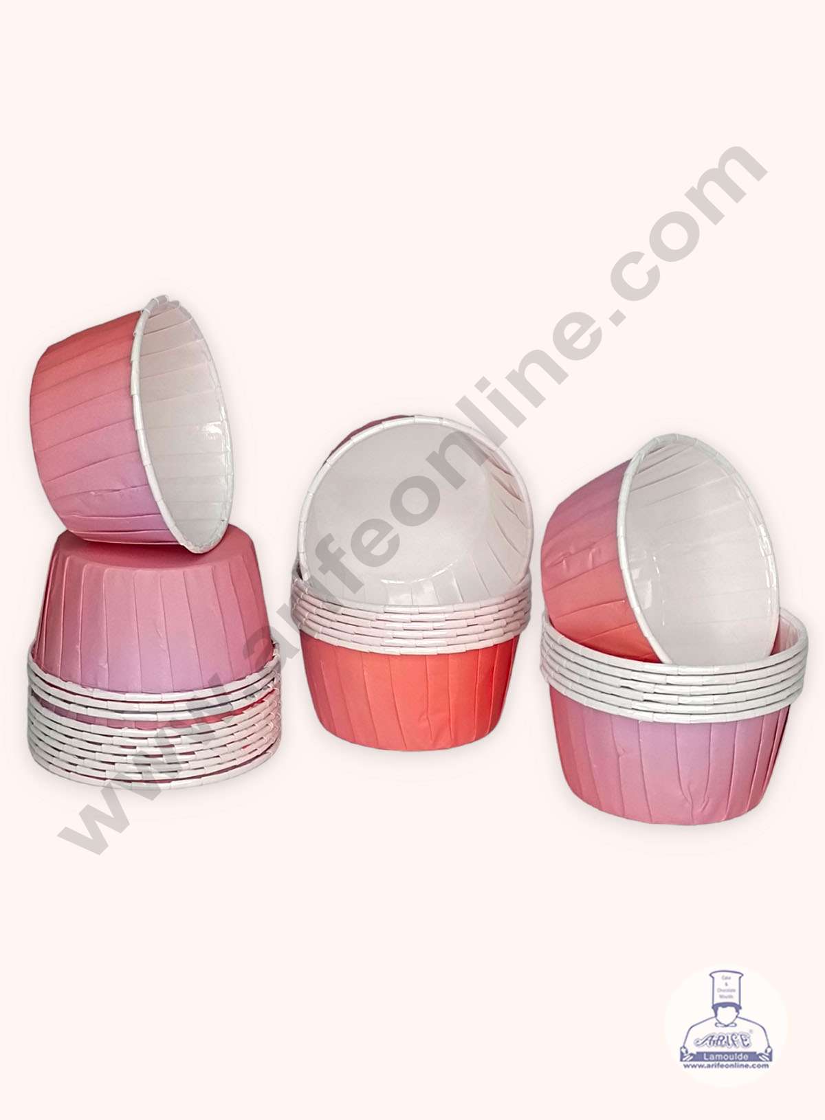 CAKE DECOR™ Pastel Pink-Purple Gradient Direct Bake-able Paper Muffin ...
