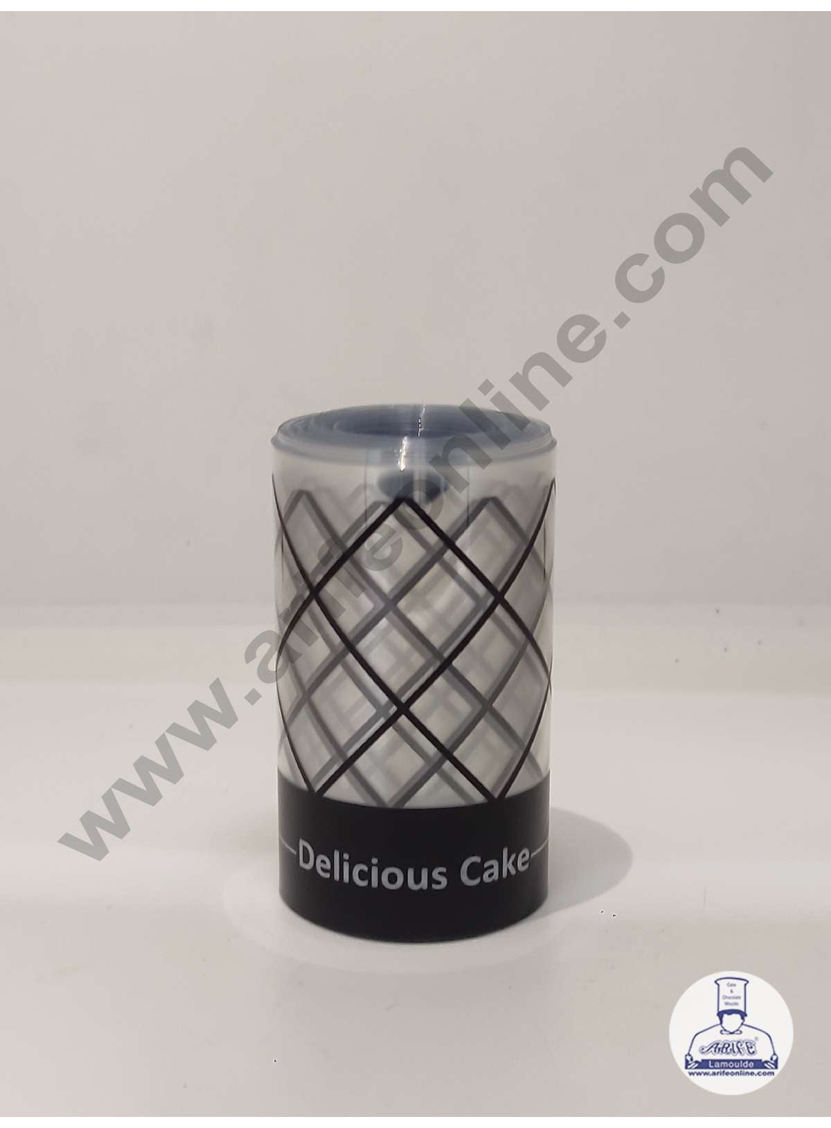 CAKE DECOR™ 8 cm Collars Acetate Sheet Roll Criss-Cross Stripes with D ...