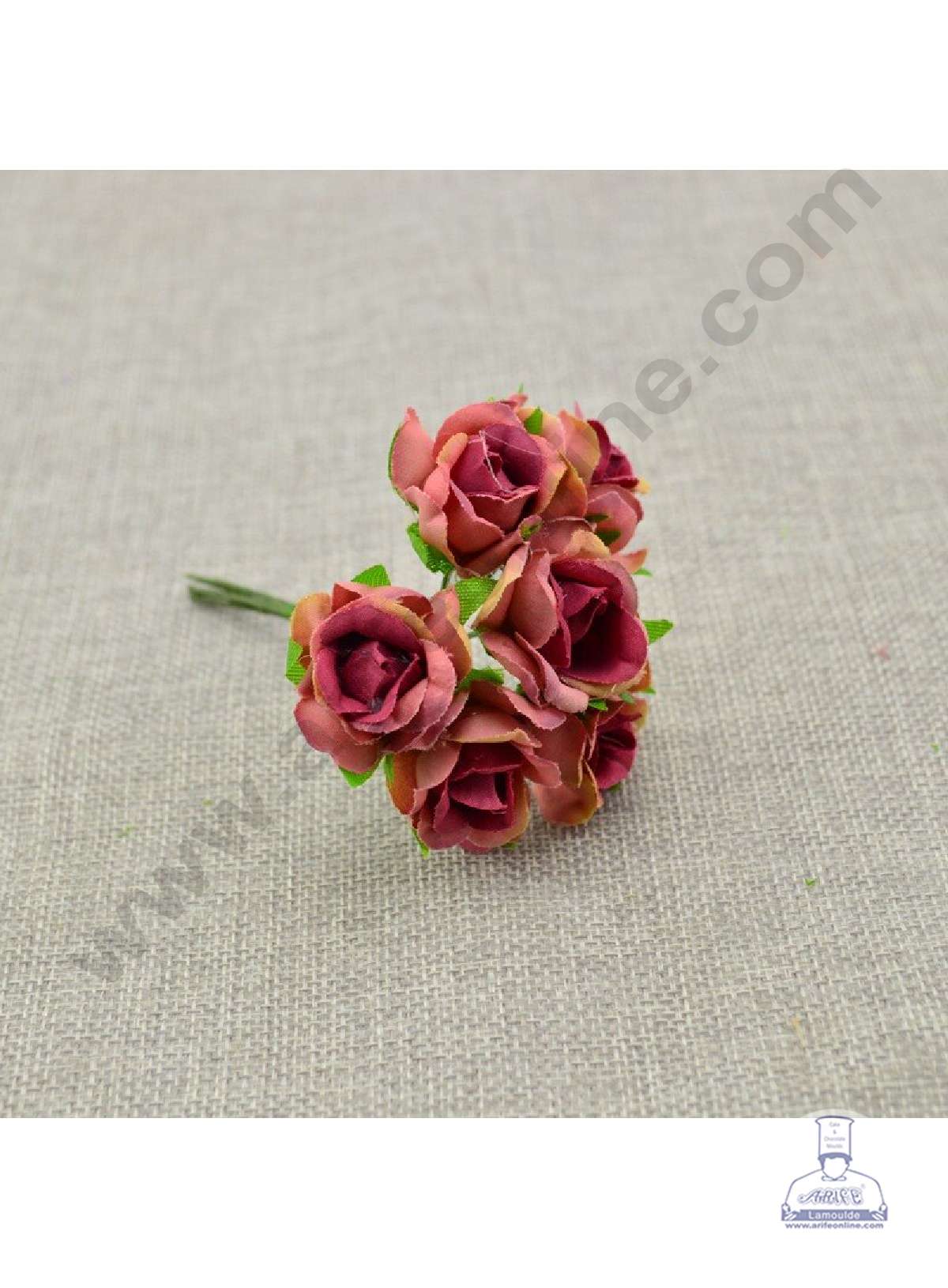 Cake Decor™ 6 Pcs Mini Rose Bunch – Pink Yellow – Arife Online Store