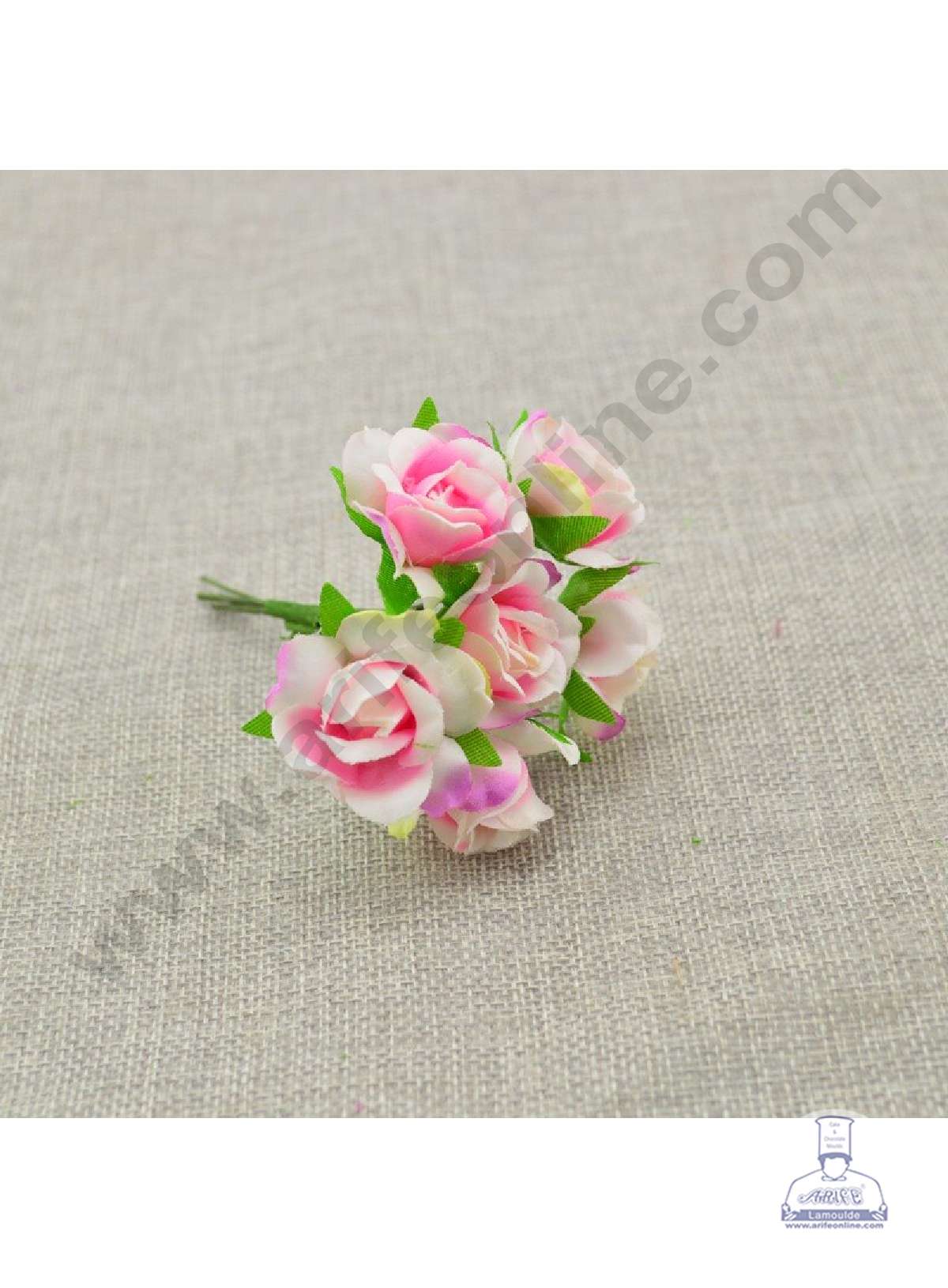 Cake Decor™ 6 Pcs Mini Rose Bunch – White Multi – Arife Online Store