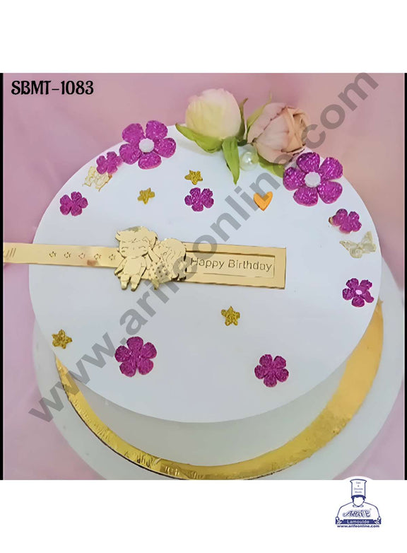 CAKE DECOR™ 5 inch Acrylic Sliding Surprise Happy Birthday Message Cak ...