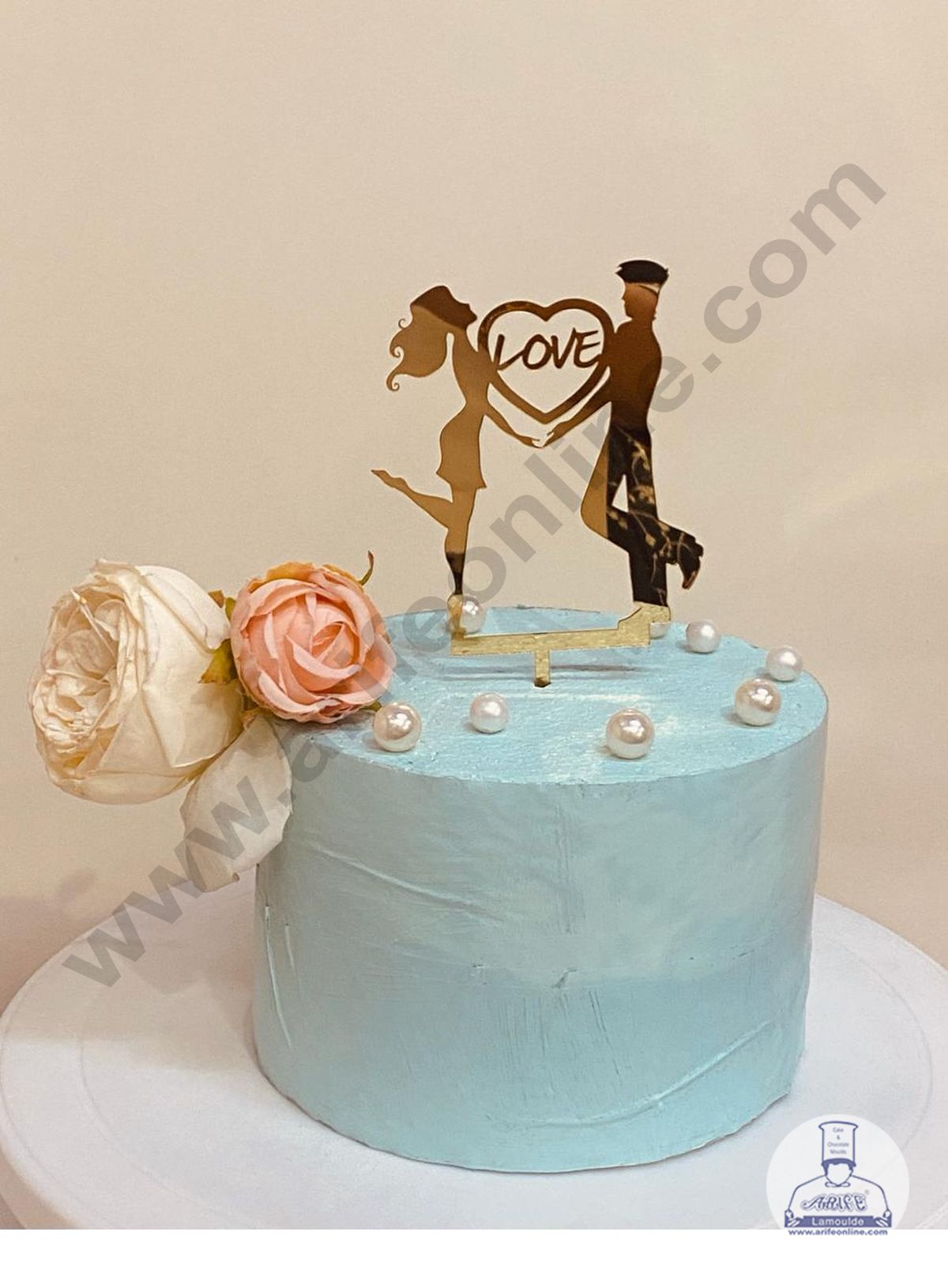 CAKE DECOR™ 5 inch Acrylic Cute Couple With Love Cake Topper Cake Deco ...