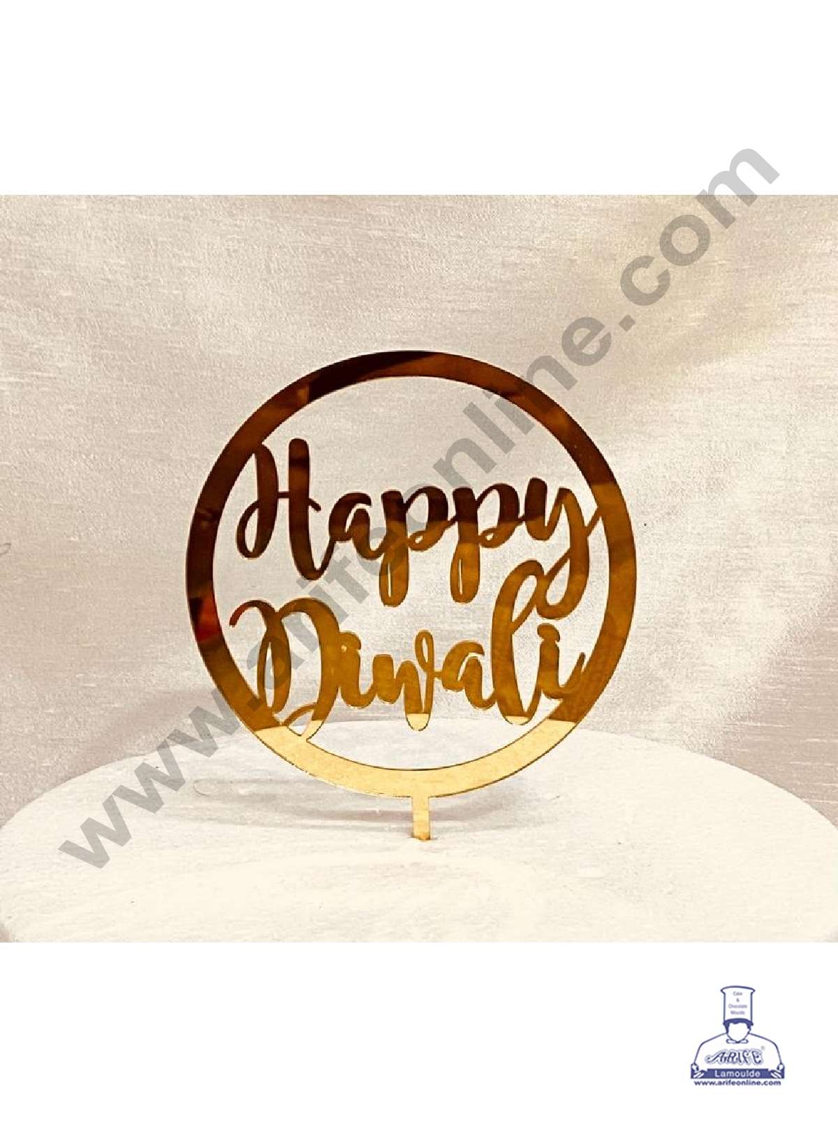 CAKE DECOR™ 5 inch Acrylic Happy Diwali in Round Frame Cake Topper Cak ...