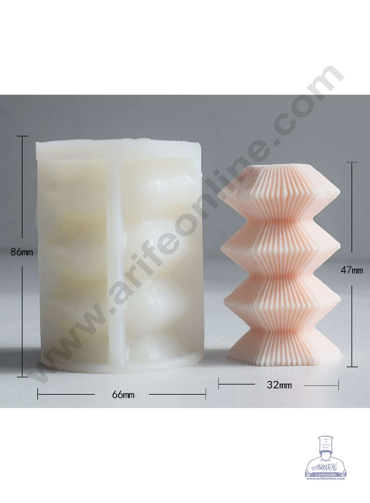 CAKE DECOR™ 3D Silicon 1 Cavity Mashroom Tower Ribbed Pillar Silicon C ...
