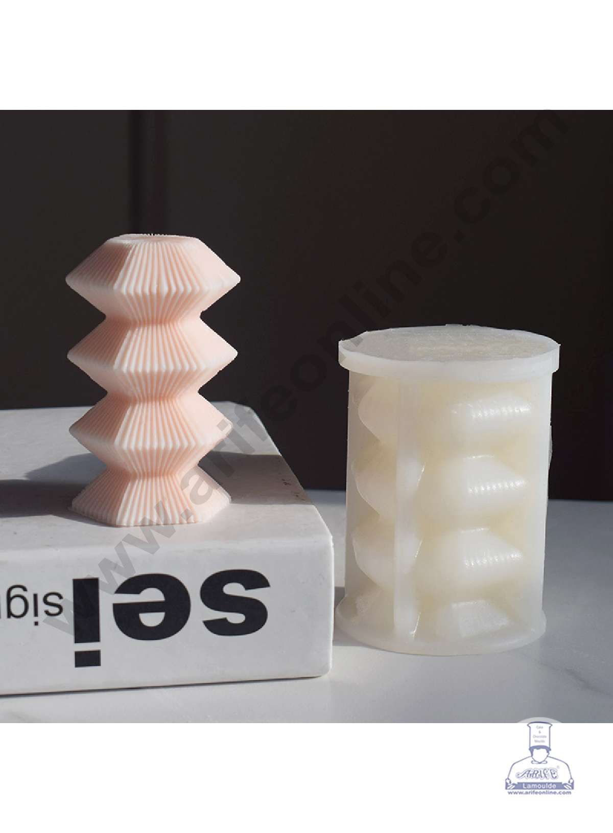 CAKE DECOR™ 3D Silicon 1 Cavity Mashroom Tower Ribbed Pillar Silicon C ...
