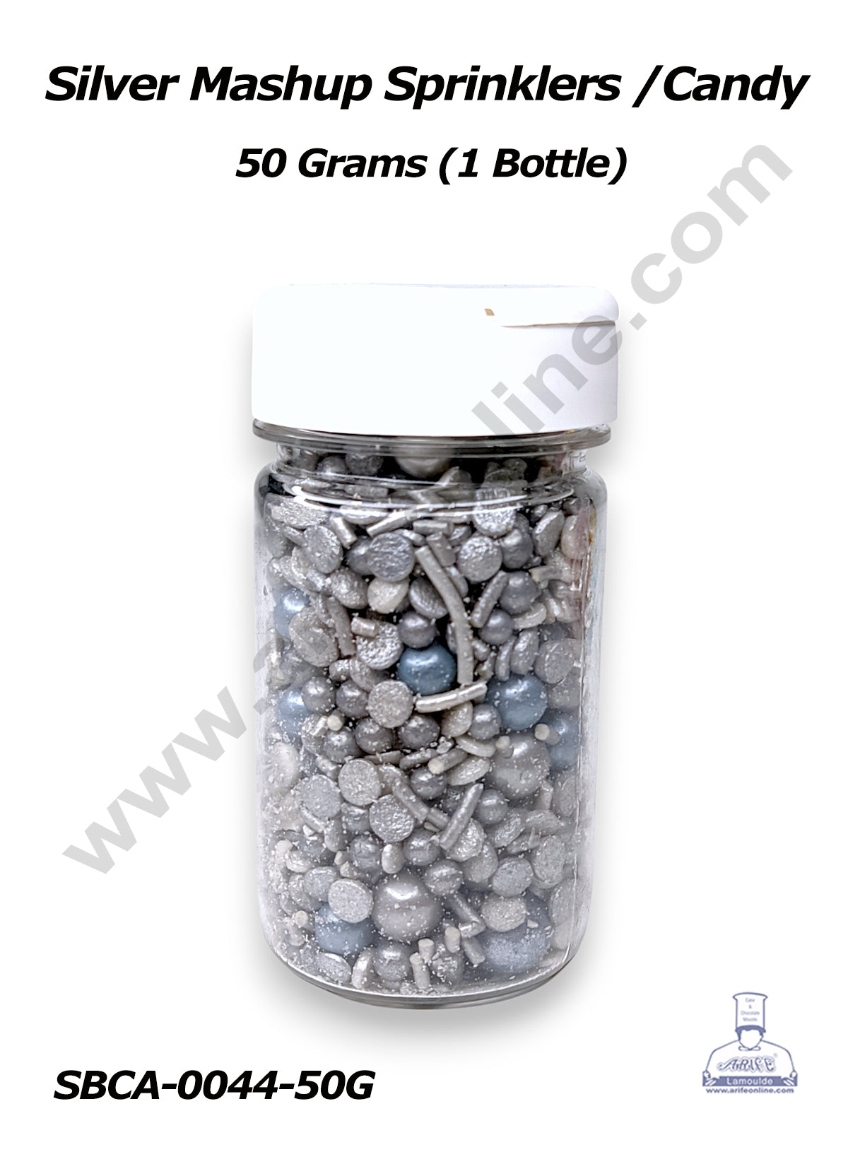 Cake Decor Sugar Candy - Silver Mashup Sprinklers and Candy (50 gm ...