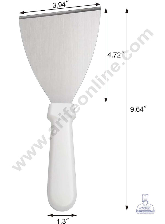 CAKE DECOR™ White Handle Scraper Stainless Steel Scraper ( 24.5 cm ...
