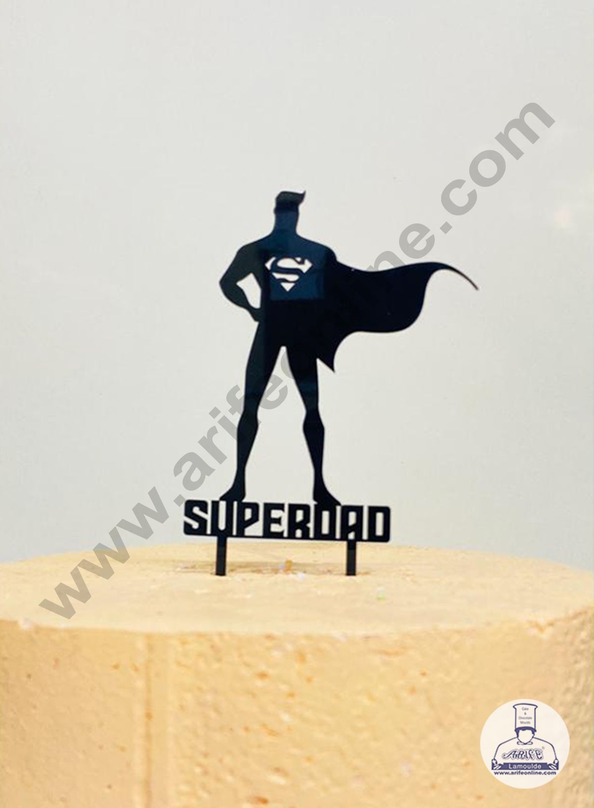 CAKE DECOR™ Black Acrylic Superman Theme Cake Topper And Dessert Decor ...