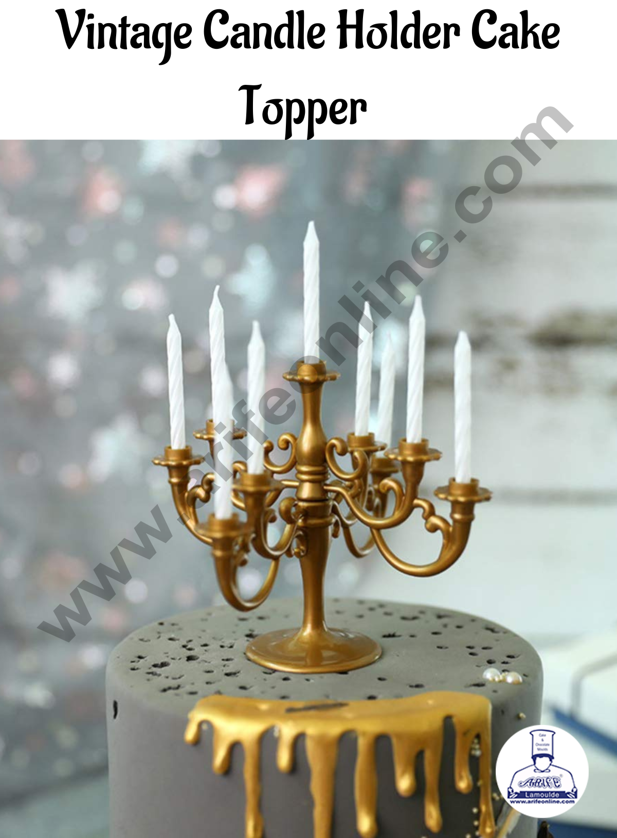 Home CAKE DECOR™ Vintage Candle Holder Cake Topper for Birthday ...