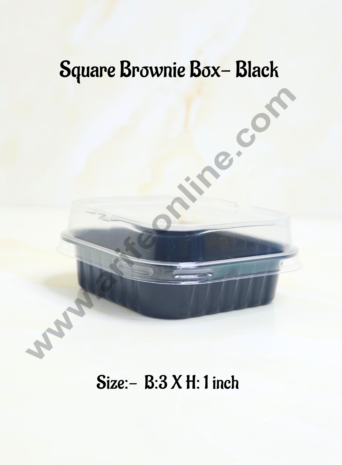 CAKE DECOR™ PVC Square Brownie Box With Black Base Cake Box | Dessert ...