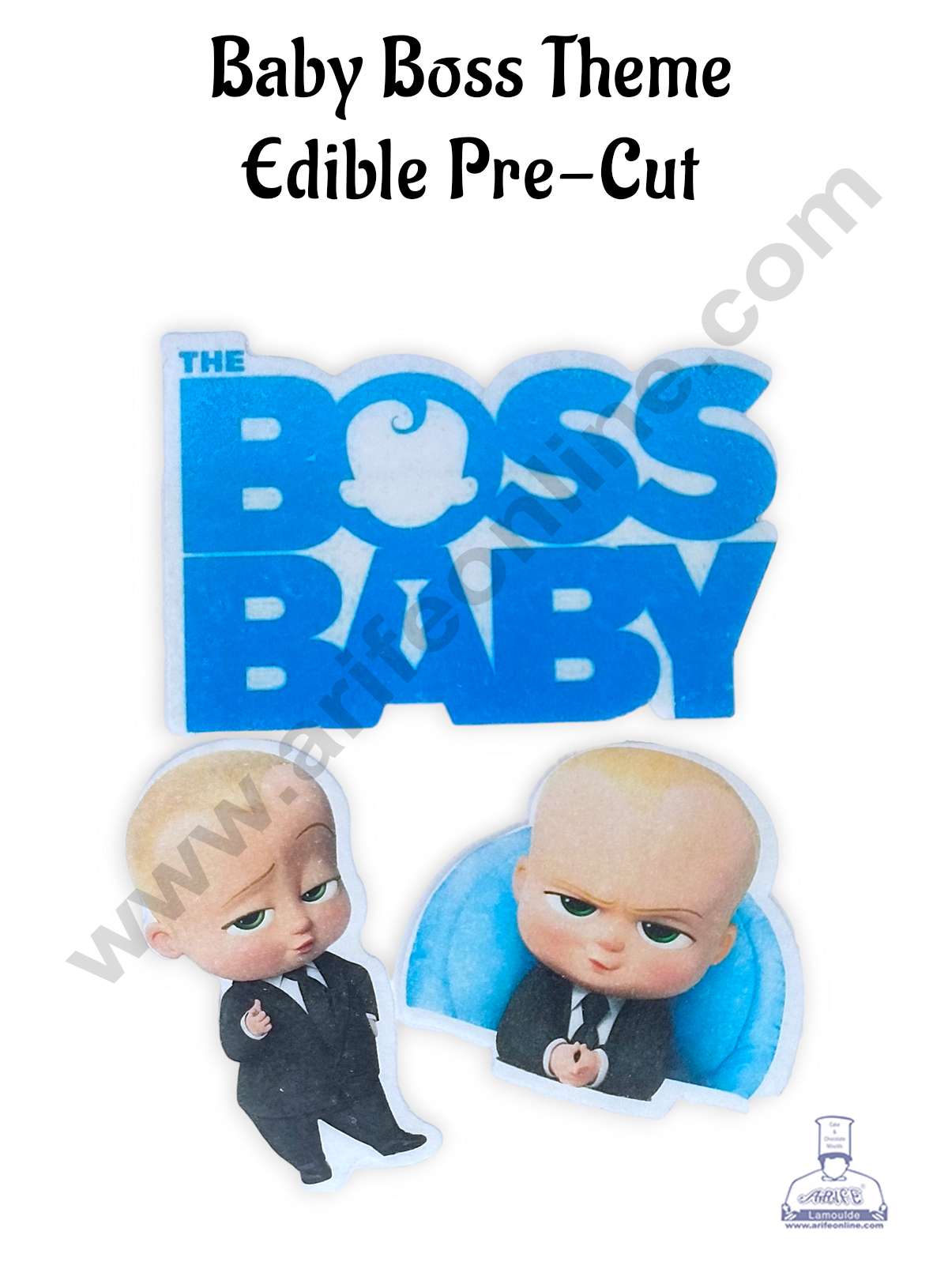 CAKE DECOR™ Edible Pre Cut Wafer Paper - Baby Boss Theme - (Set of 3 p ...