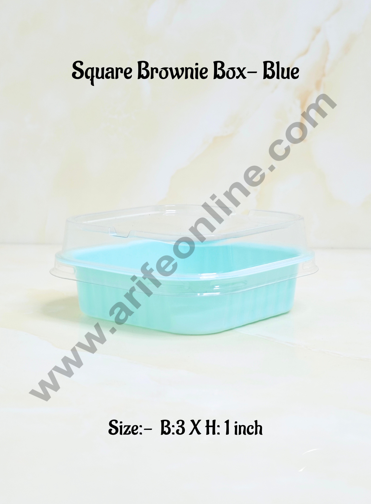 CAKE DECOR™ PVC Square Brownie Box With Blue Base Cake Box | Dessert P ...