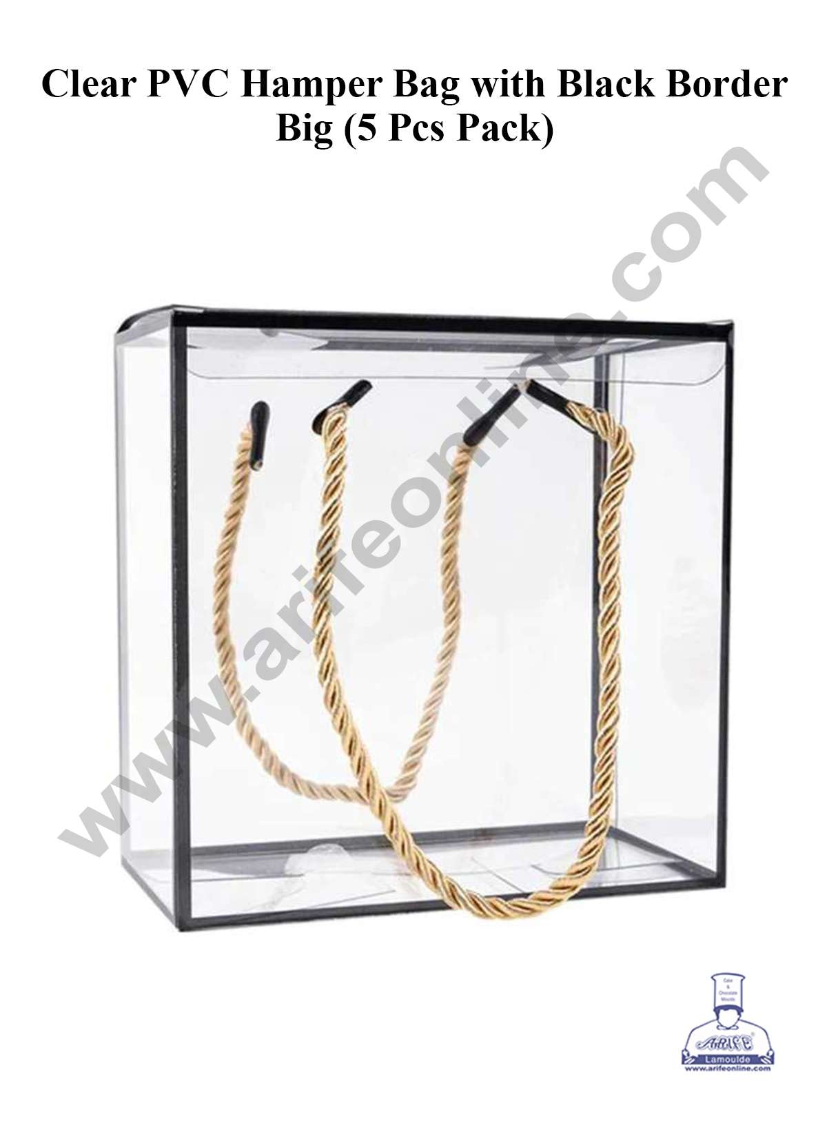 CAKE DECOR™ Big Clear PVC Hamper Bag with Black Border | Gift Box | Gi ...