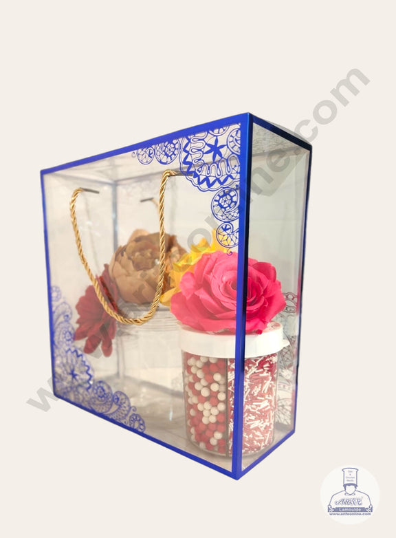 Home CAKE DECOR™ Blue Pattern PVC Hamper Bag - 10 X 4 X 10 Inch | Gift ...