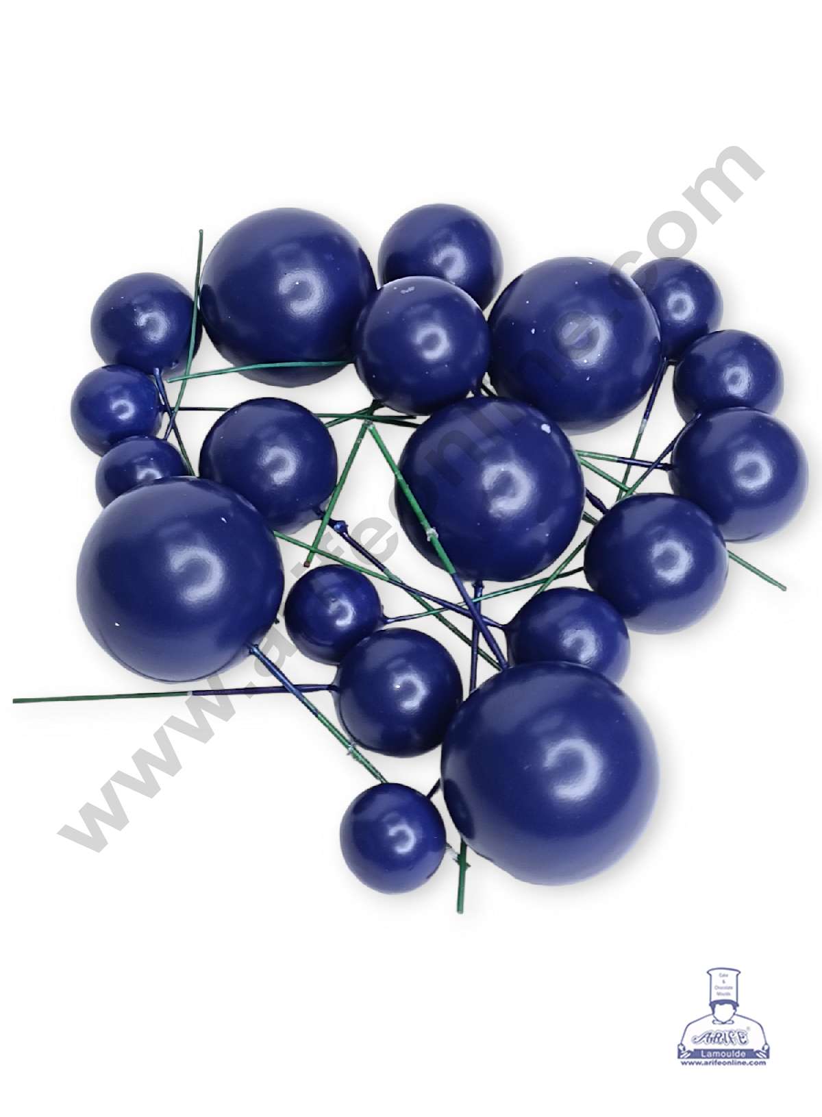 CAKE DECOR™ Dark Navy Blue Faux Balls Topper For Cake and Cupcake Deco ...