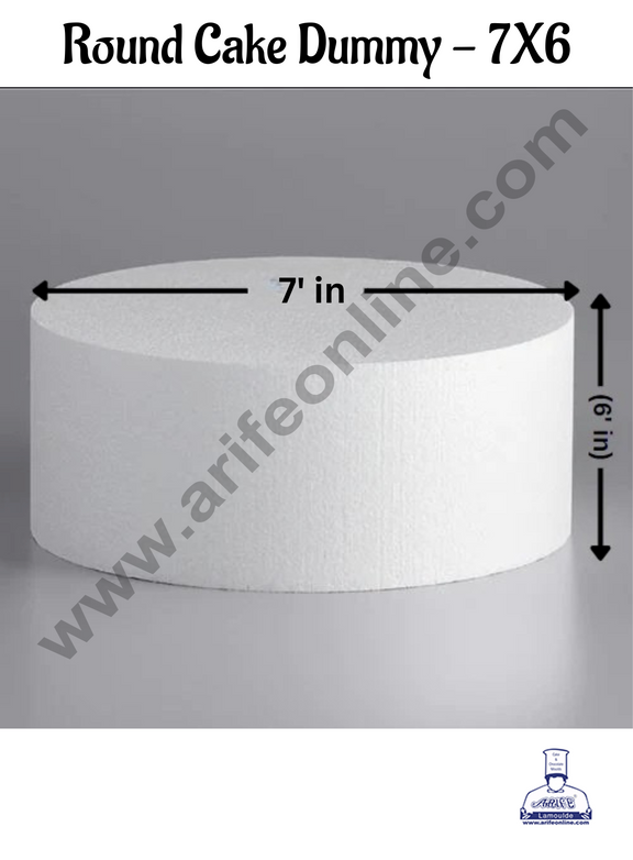Home 7 Inch Round Cake Dummy - Dia 7" x H 6" (1 pc)- CAKE DECOR™