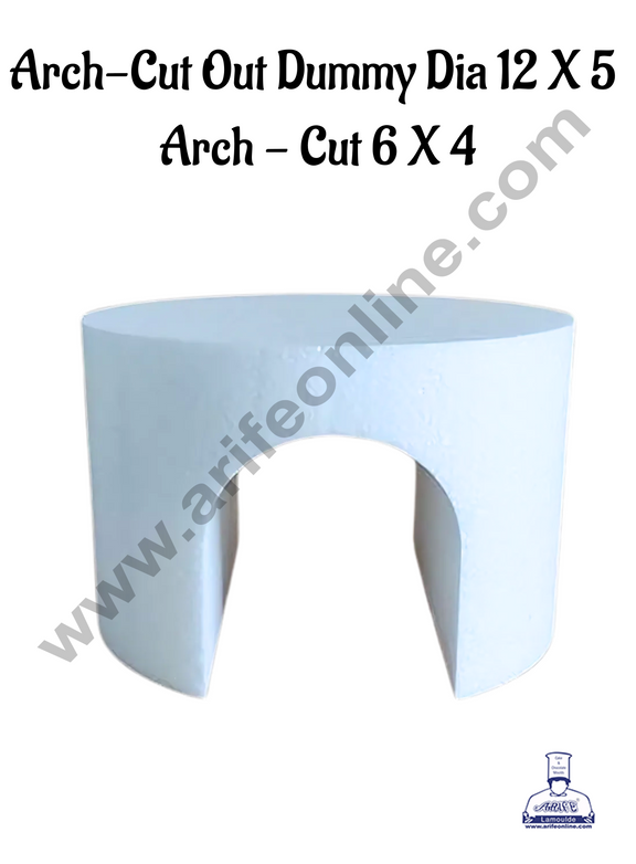Home 12 Inch Round Arch Cut-out Cake Dummy - Dia 12" x H 5" (1 pc ...