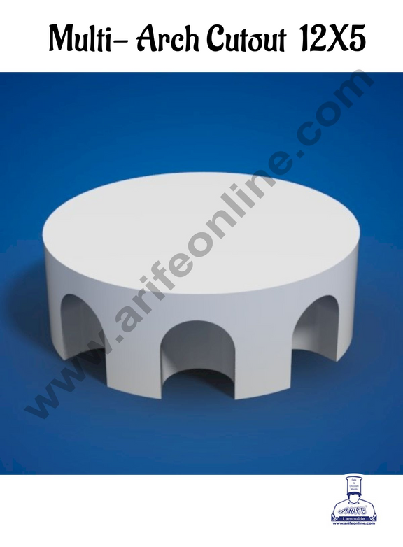 Home 12 Inch Multi Arch Cut-out Cake Dummy - Dia 12" x H 5" (1 pc ...