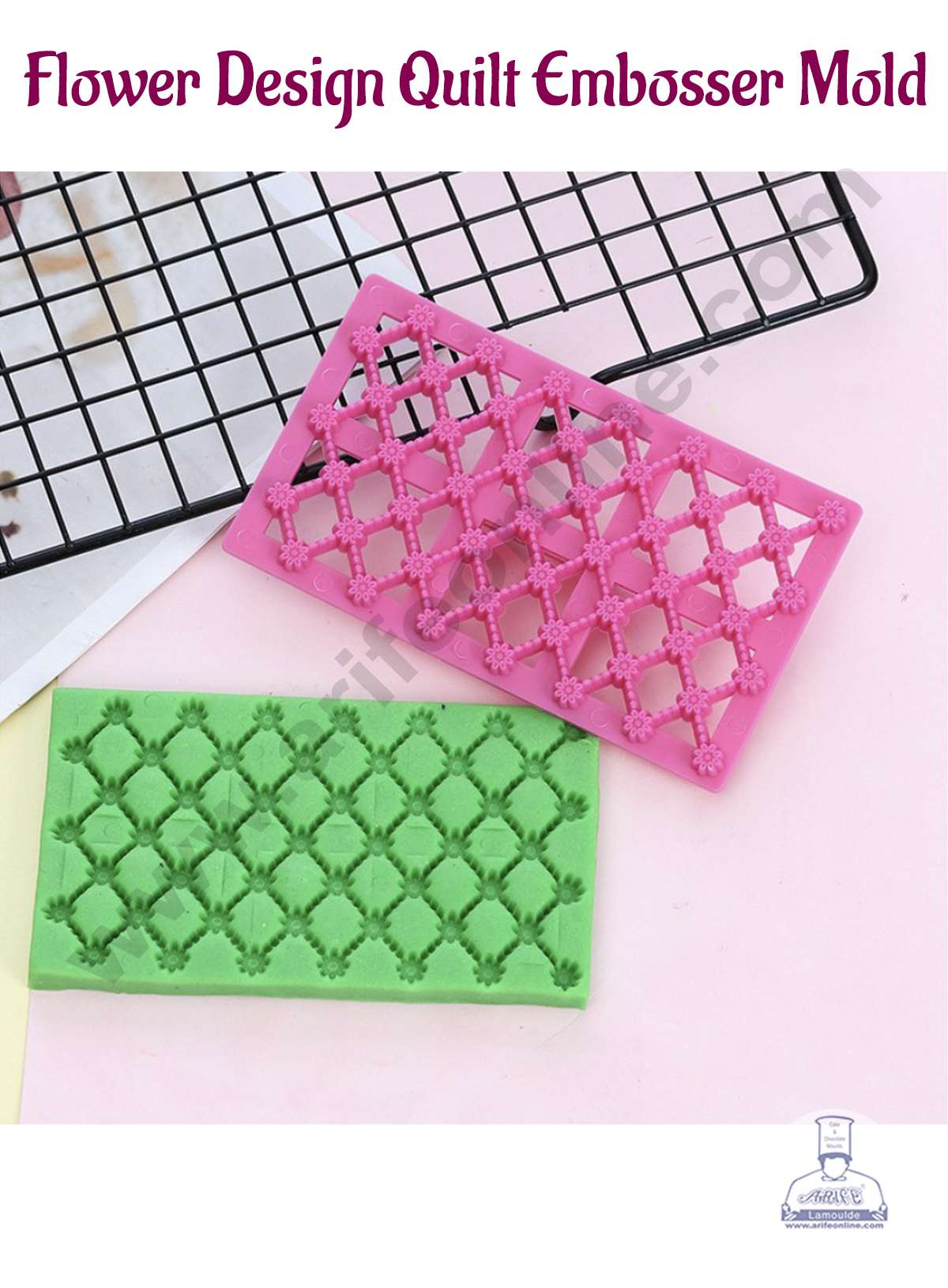 CAKE DECOR™ Flower Design Quilt Embosser Molds, Cookie Biscuit Mold Fo ...