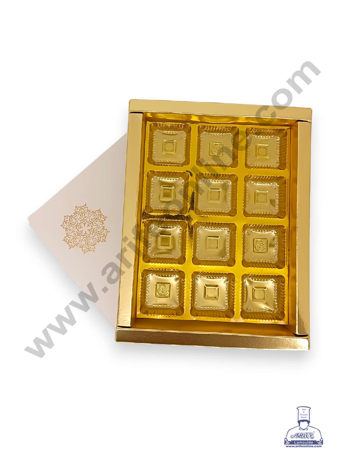 CAKE DECOR™ 12 Cavity Chocolate Box with Sliding Cover & Cavity ( 10 P ...