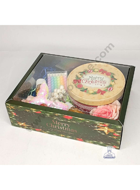Home CAKE DECOR™ Christmas Evening Theme Hamper Box with Transparent ...