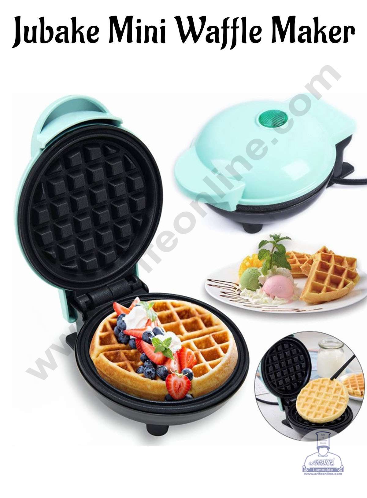 CAKE DECOR™ Jubake Mini Waffle Maker | Non-Stick Waffle Iron – Arife ...