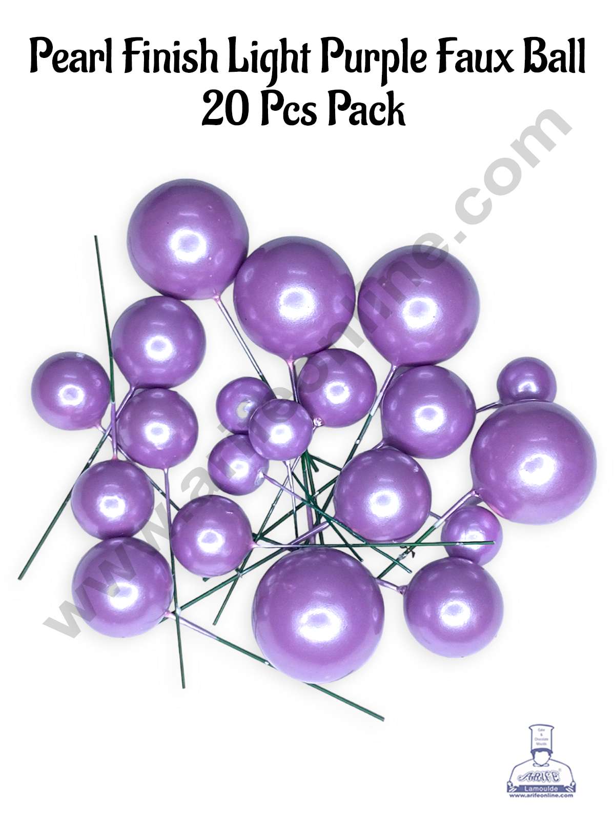 CAKE DECOR™ Pearl Finish Light Purple Faux Balls Topper For Cake and C ...