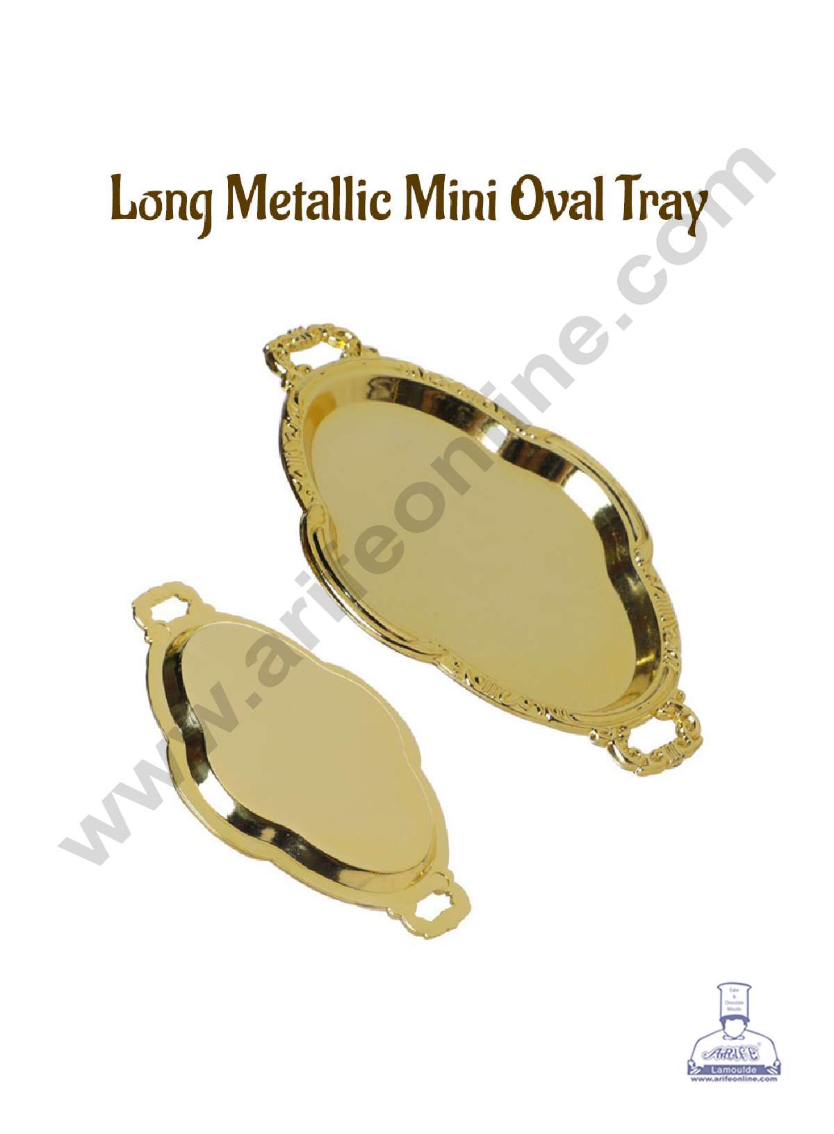 CAKE DECOR™ Metallic Gold Mini Oval Tray | Display Tray | Sweet Mini T ...