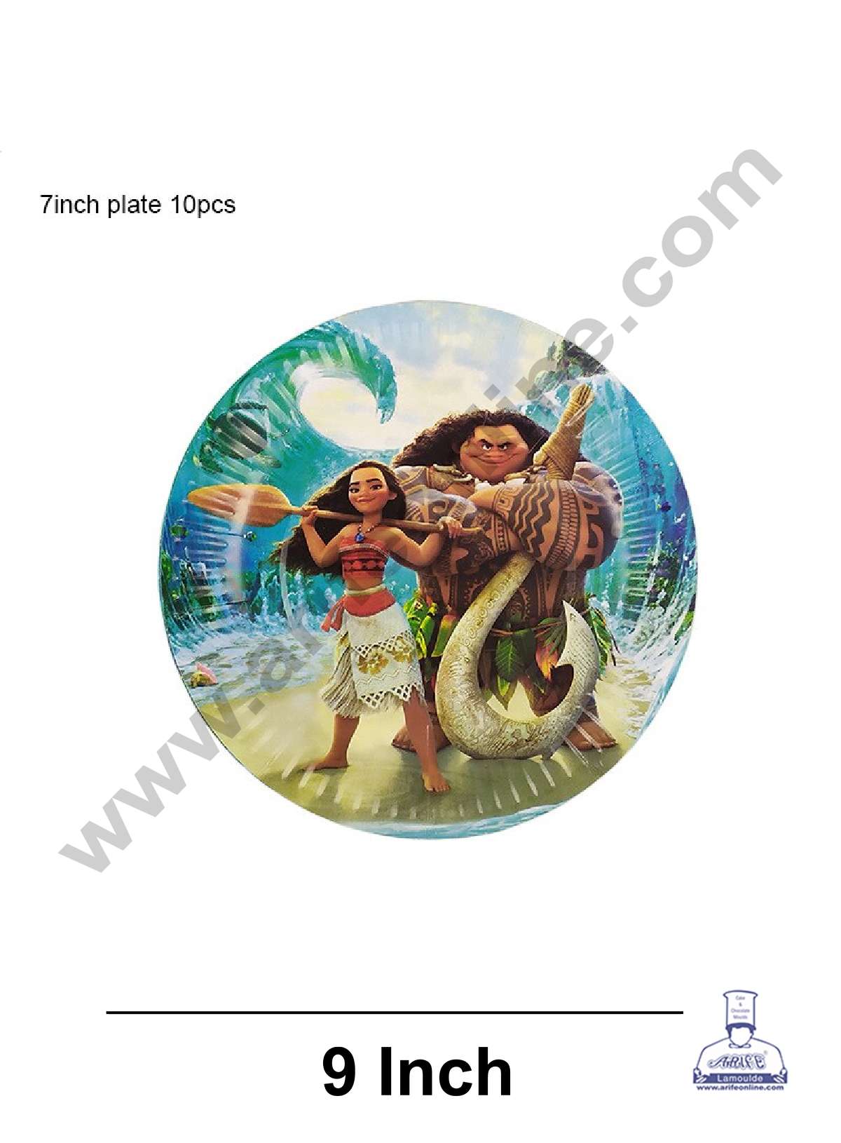 CAKE DECOR™ 9 inch Moana Theme Paper Plates | Disposable Plates | Birt ...