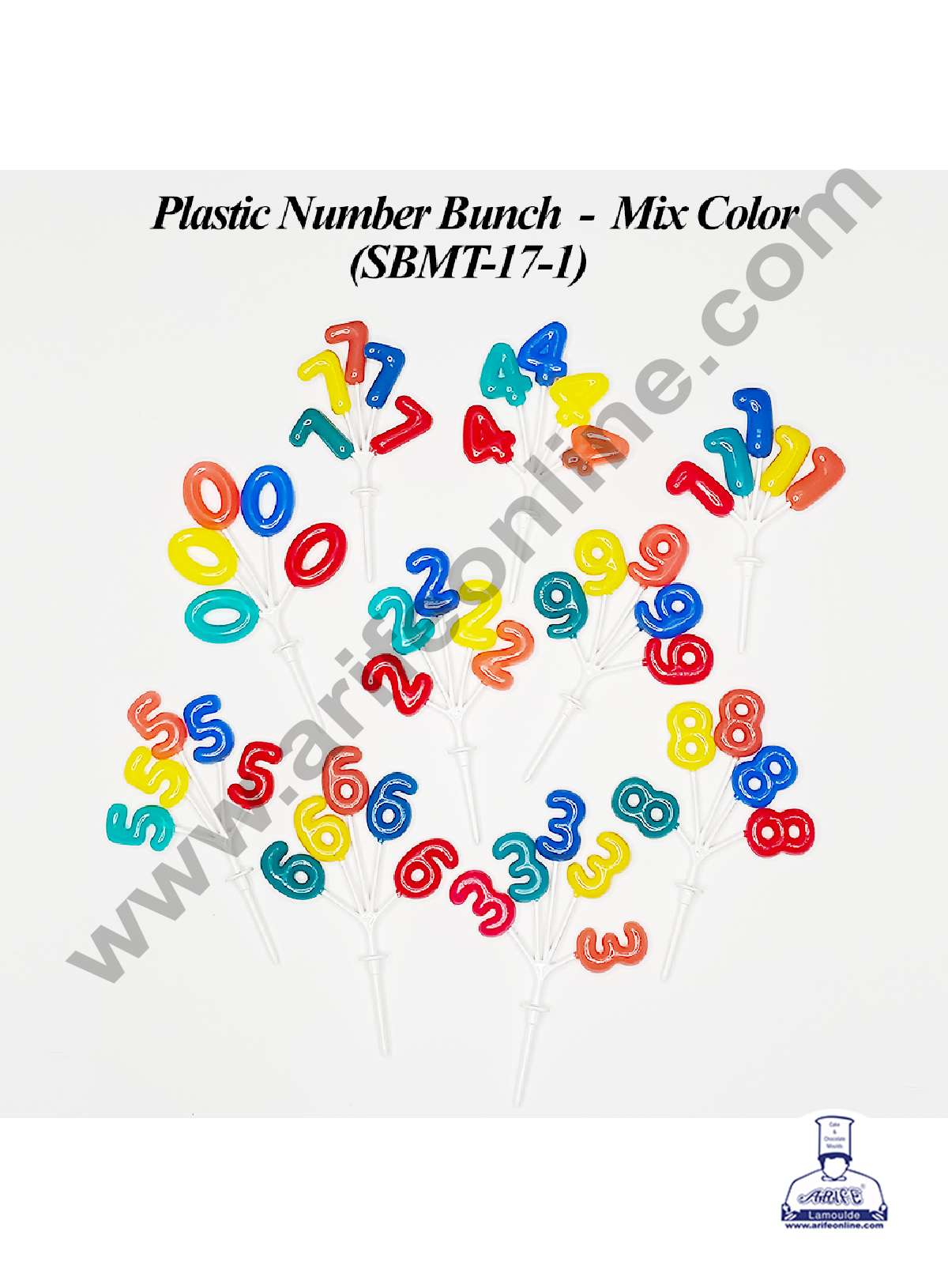 CAKE DECOR™ MultiColor Number Plastic Bunch Cake Topper - 1 Bunch ...