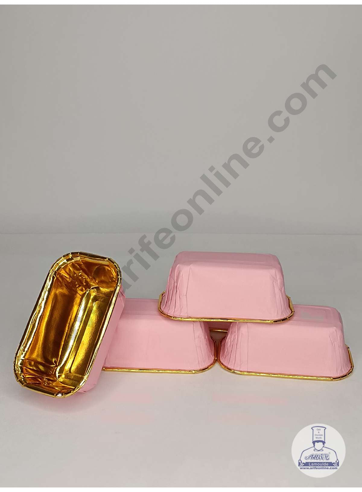 CAKE DECOR™ 10 Pcs Small Golden Foil Coated Pink Paper Bake and Serve ...
