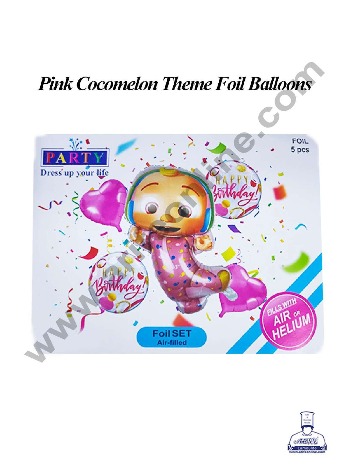 CAKE DECOR™ Pink Cocomelon Theme Foil Balloons | Party Decoration - (5 ...