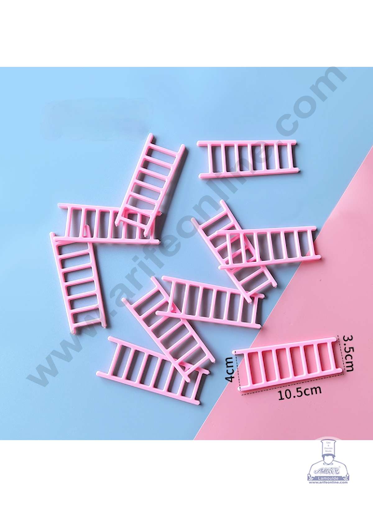 CAKE DECOR™ 10 Pieces Pink Plastic Ladder Toys Cake Toppers (SB-T-CJ02 ...