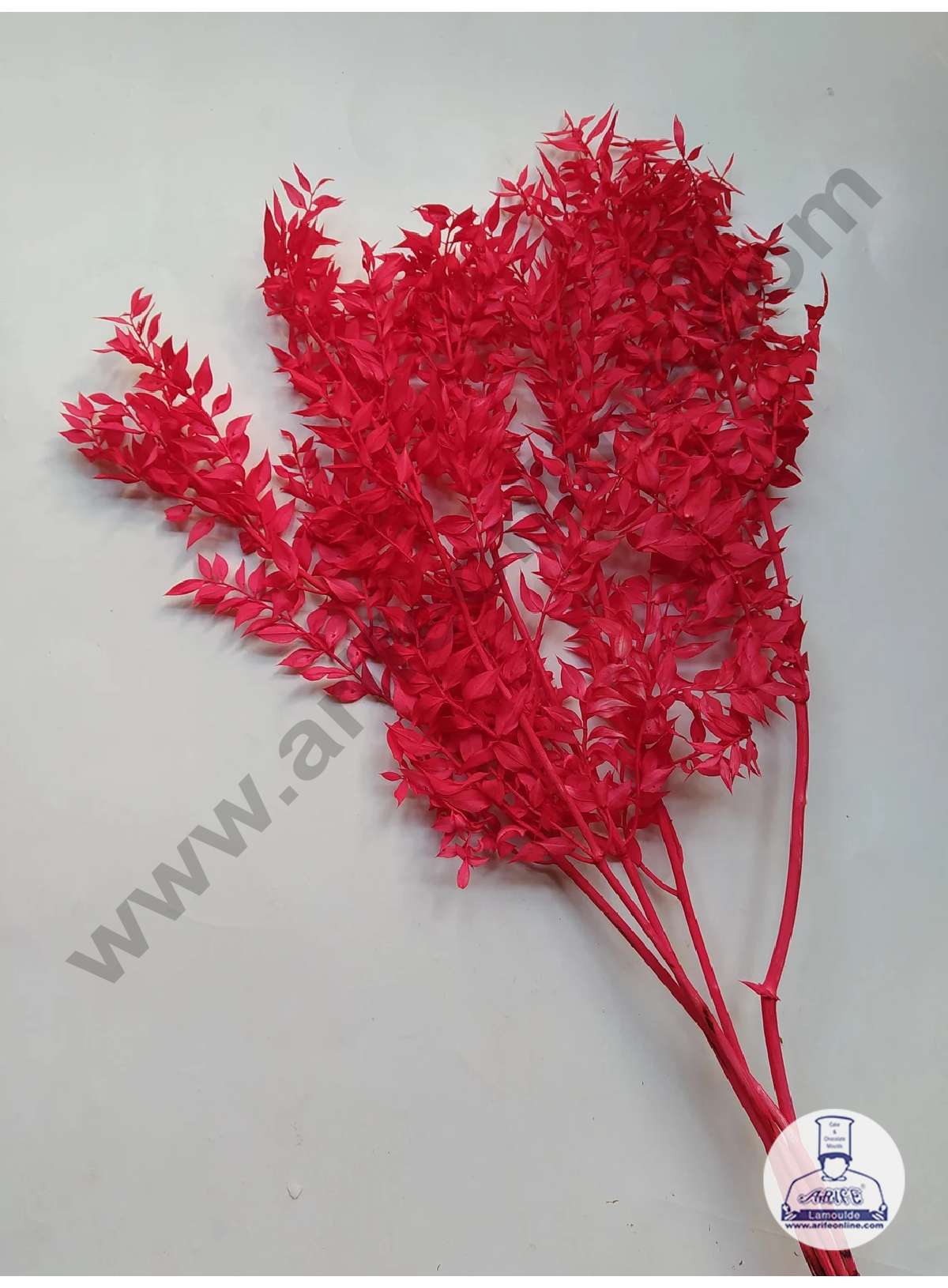 CAKE DECOR™ Red Color Natural Dried Ruscus Leaves For Cake Decoration ...