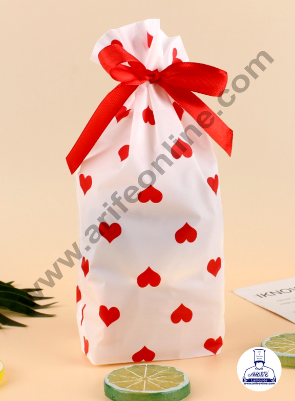 Home Cake Decor ™ Big Red Heart Plastic Drawstring Bag Treat With ...