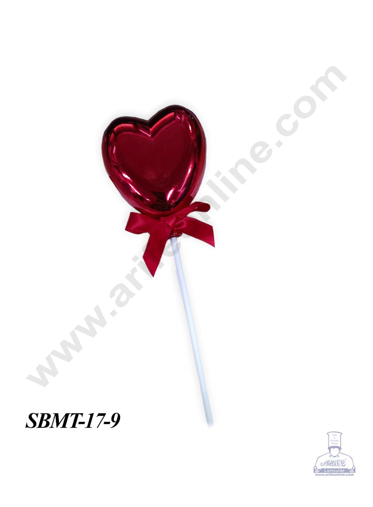 CAKE DECOR™ Plastic Metallic Red Heart Cake Topper - 1 Piece – Arife ...