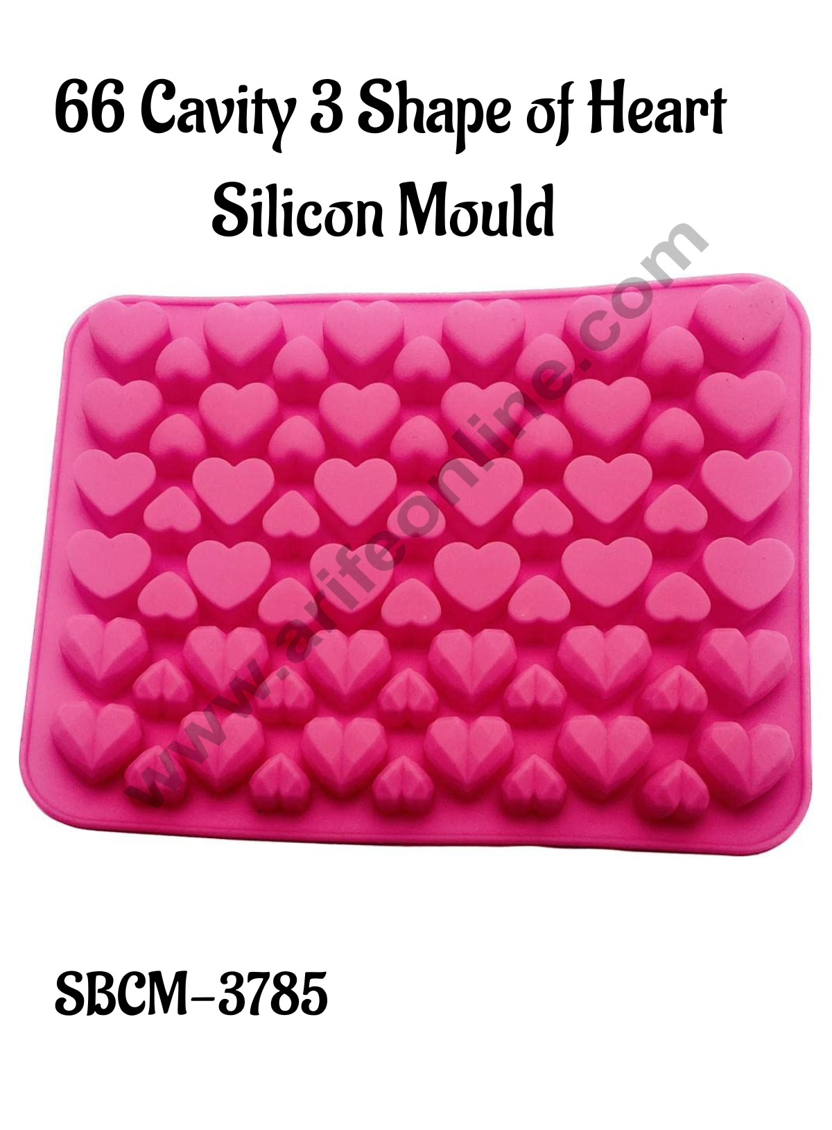 CAKE DECOR™66 Cavity 3 Shape of Heart Silicon Mould – Arife Online Store
