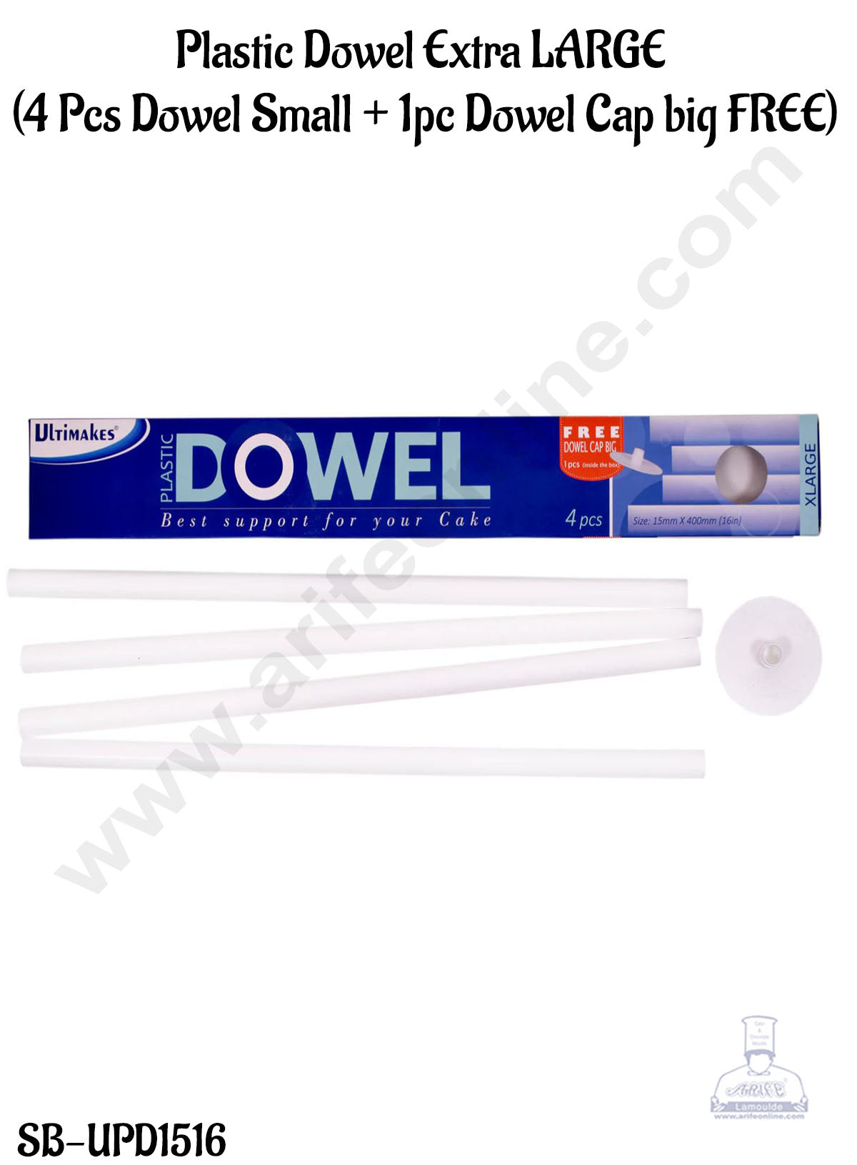 Ultimakes Plastic Dowel Extra Large (4 Pcs Dowel + 1pc Dowel Cap Big F ...