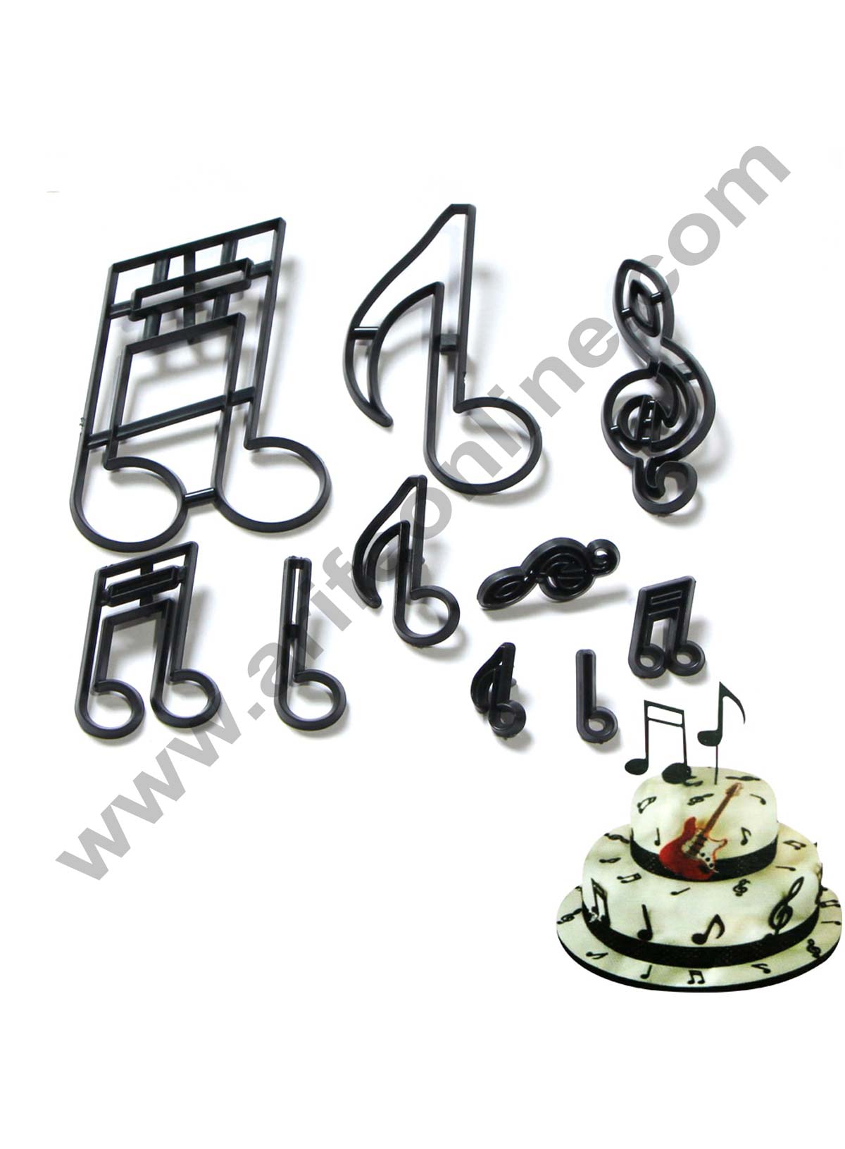 Home Cake Decor 10Pcs/Set Music Note Silhouette Cookie Cutter Plastic ...