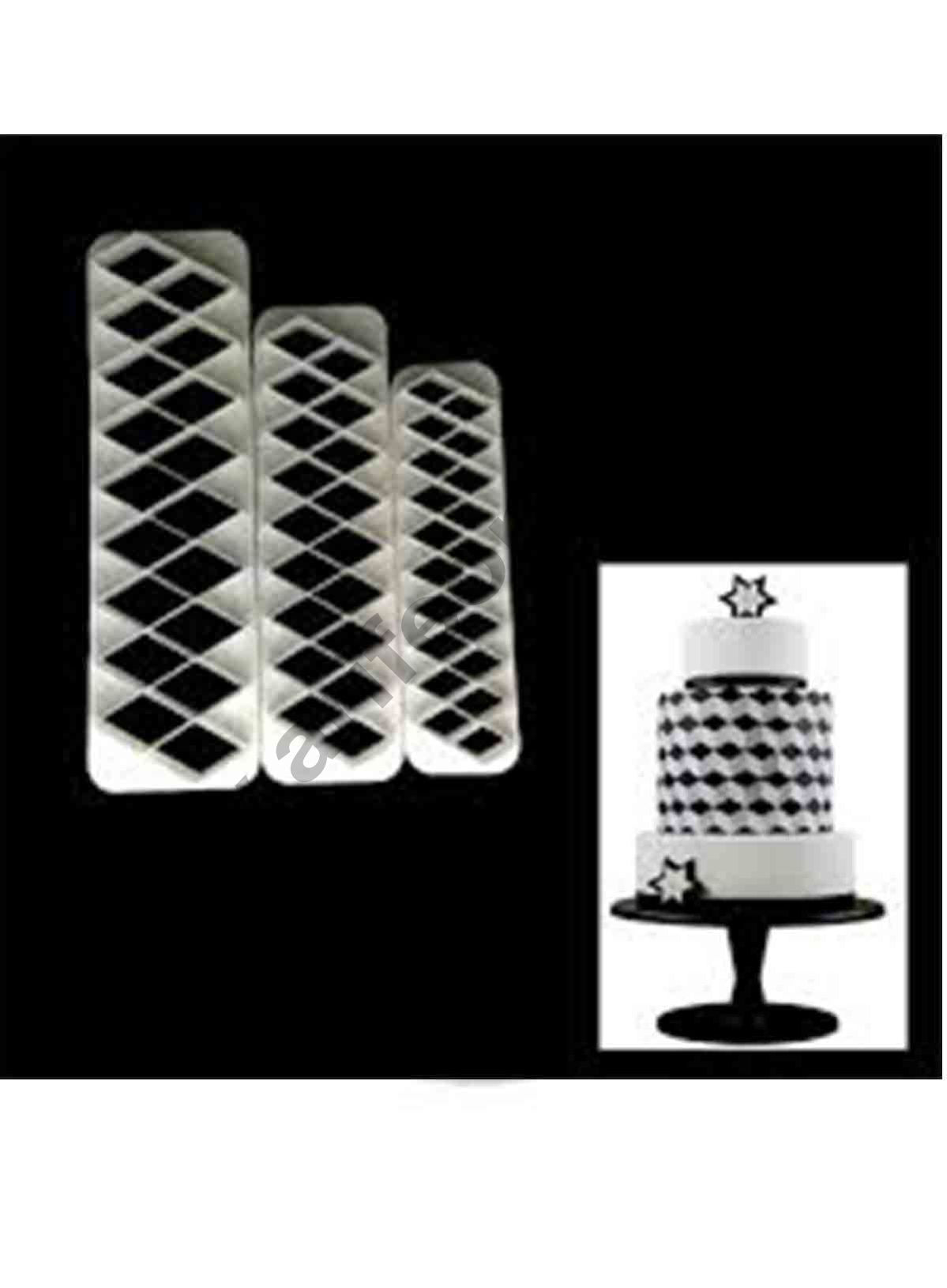 Cake Decor 3 pcs/Set Geometric Figure Plastic Cake Decorating Cutter B ...