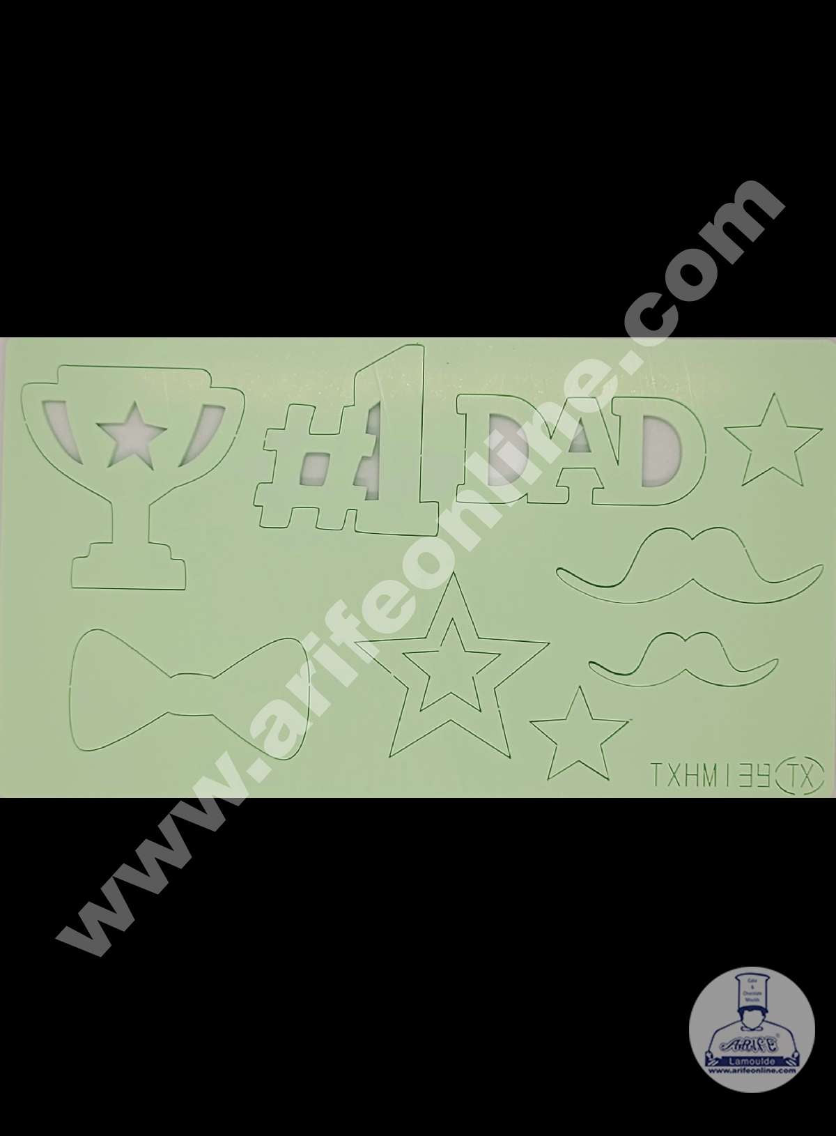 Cake Decor Bow Star Cup and Dad Shape Acrylic DIY Stamp Embossed Fonda ...