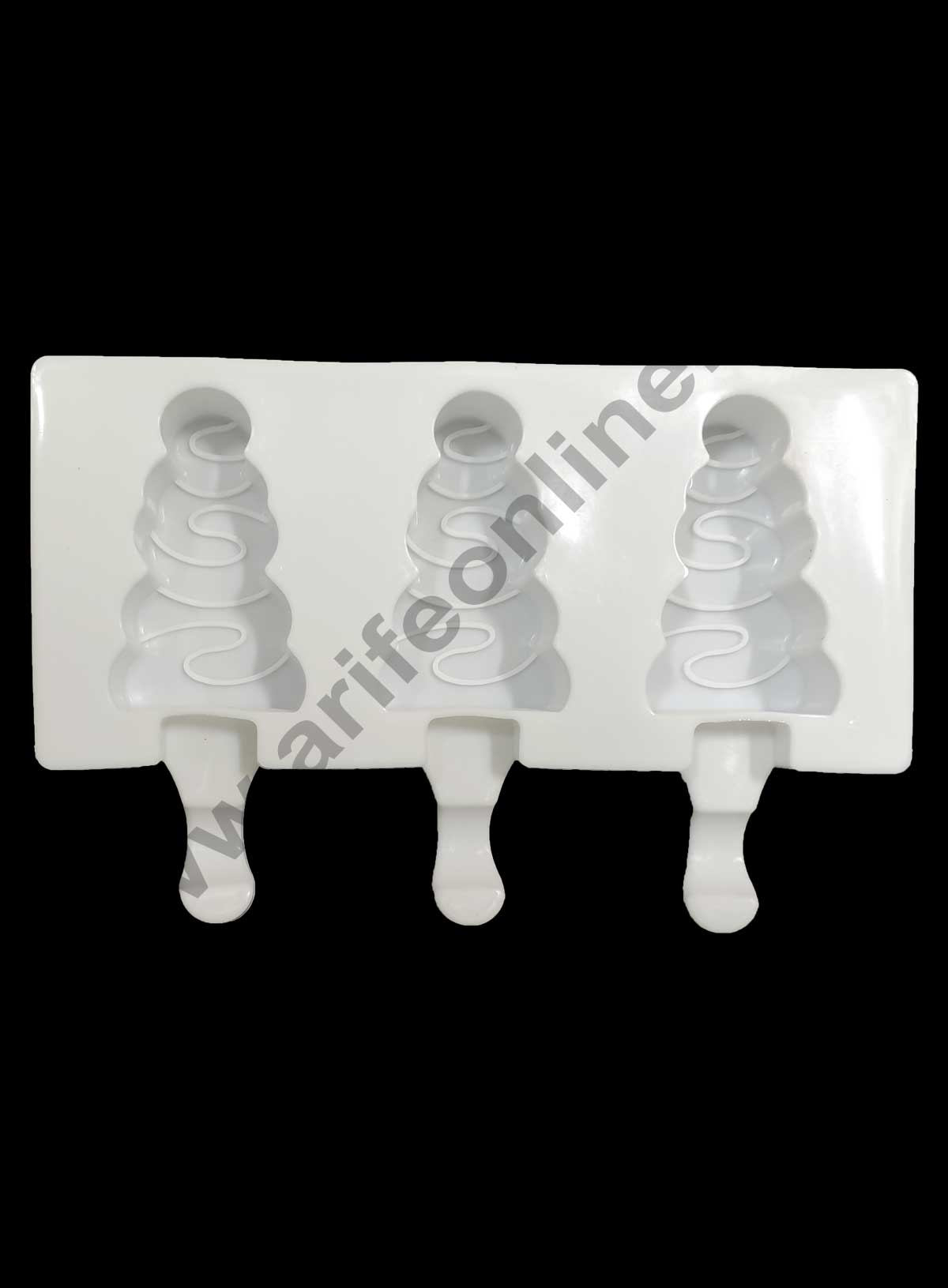 Cake Decor 3 Cavity White Wave Triangle Silicone Cakesicle Mold Popsic ...