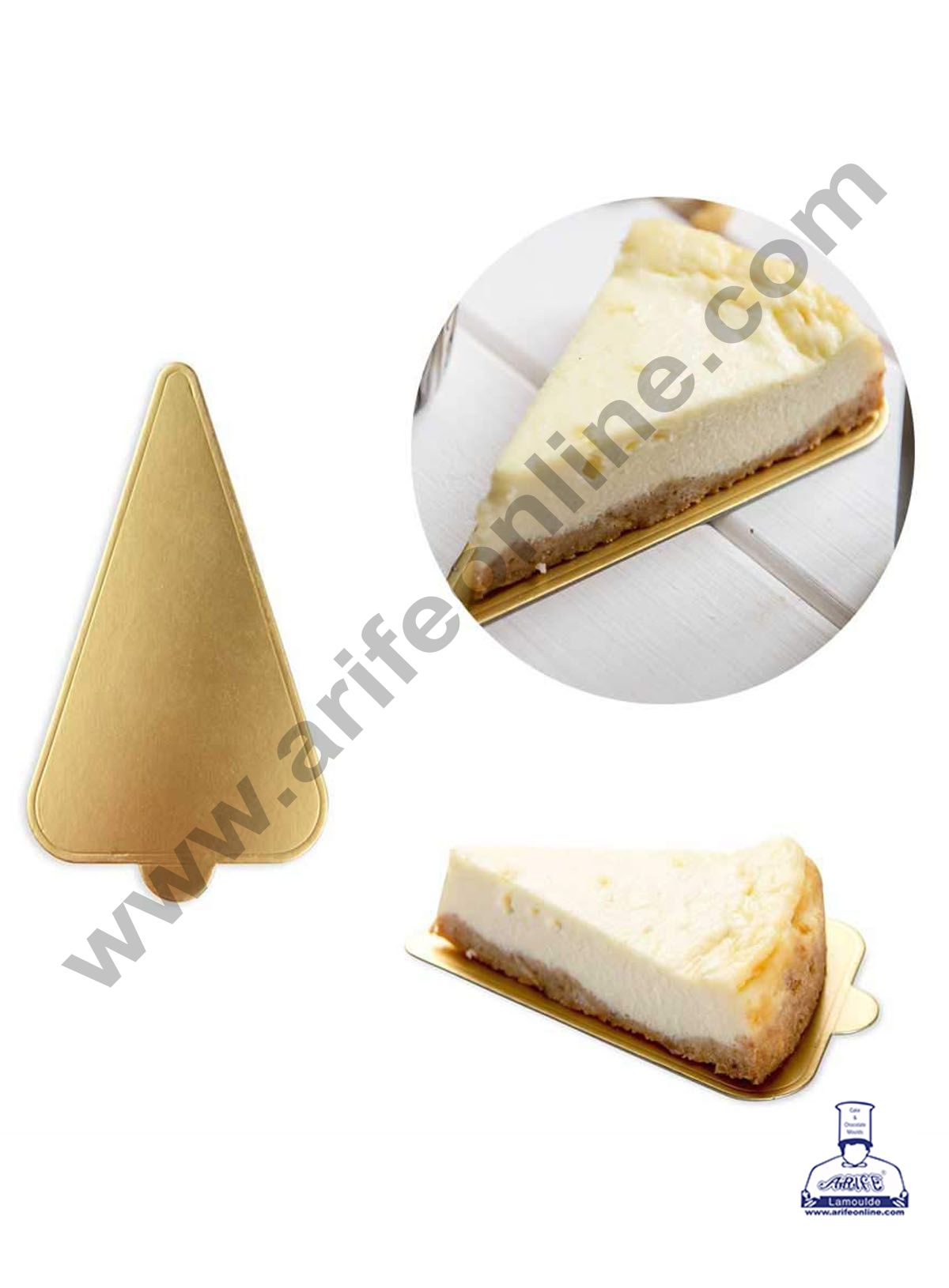 Cake Decor Triangle Pastry Base Boards - Gold 100 Pcs Pack – Arife ...