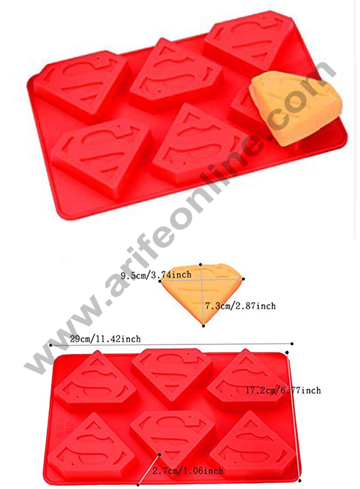 Cake Decor 6 Cavity Superman Logo Silicon Moulds Muffin Mould – Arife ...
