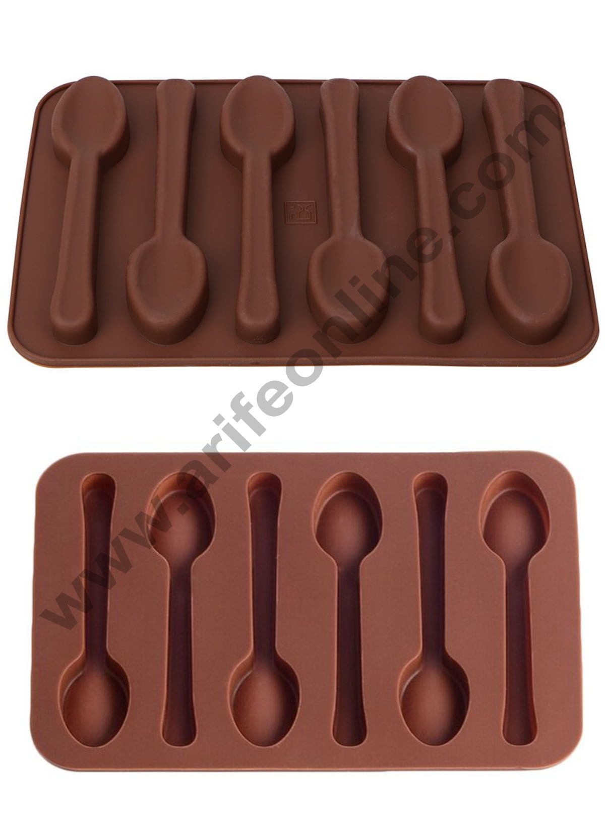 Cake Decor Silicon 6 Cavity Small Spoon Shape Design Chocolate Mould I ...